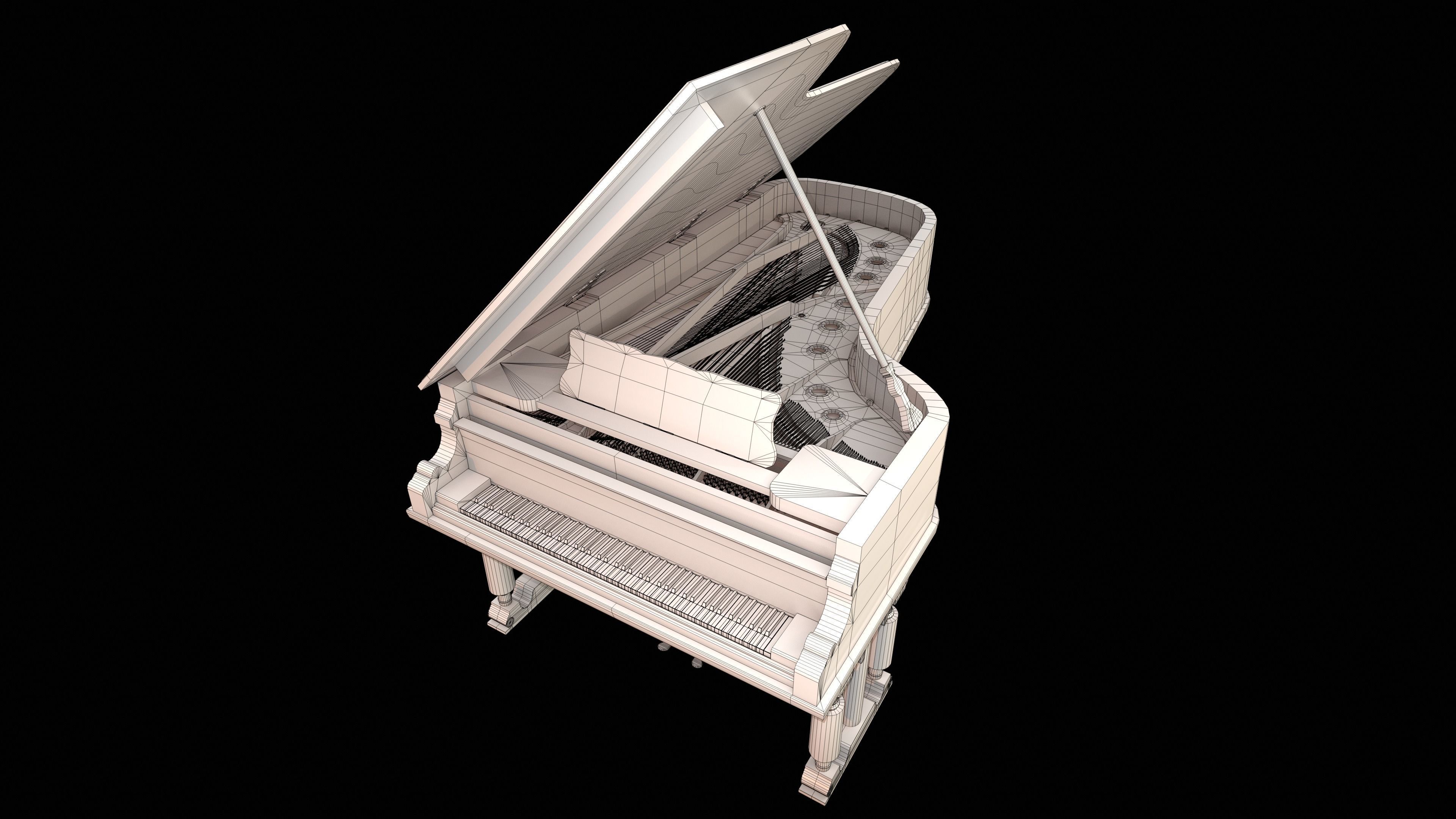 Realistic Custom Concert Grand Piano free 3D model | CGTrader