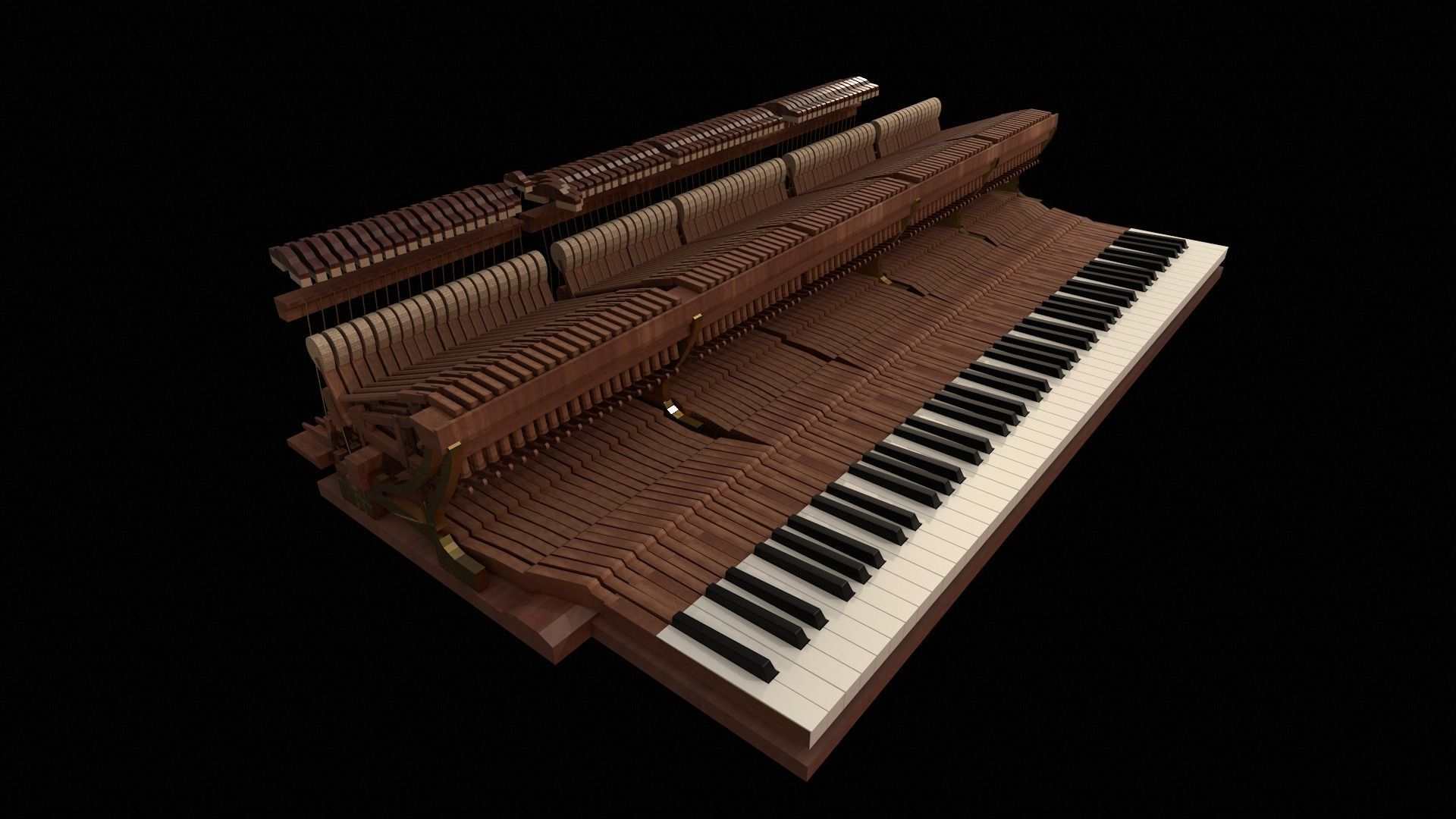 Realistic Custom Concert Grand Piano free 3D model | CGTrader