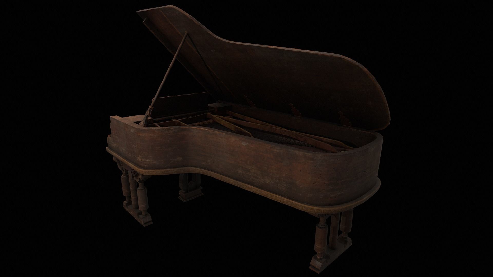 Realistic Custom Concert Grand Piano free 3D model | CGTrader