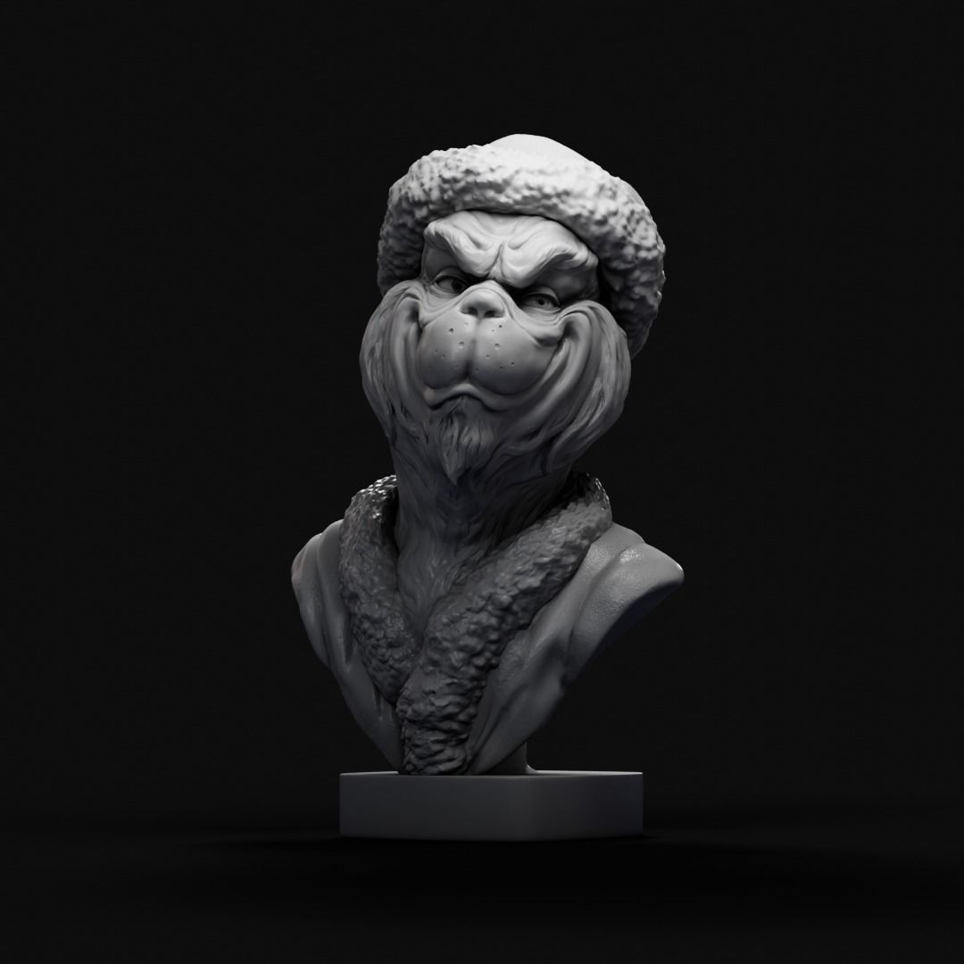 Grinch bust 3D model 3D printable | CGTrader