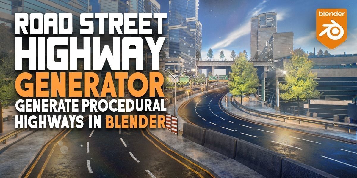 Road Street Highway City Blender Scene 3D model | CGTrader