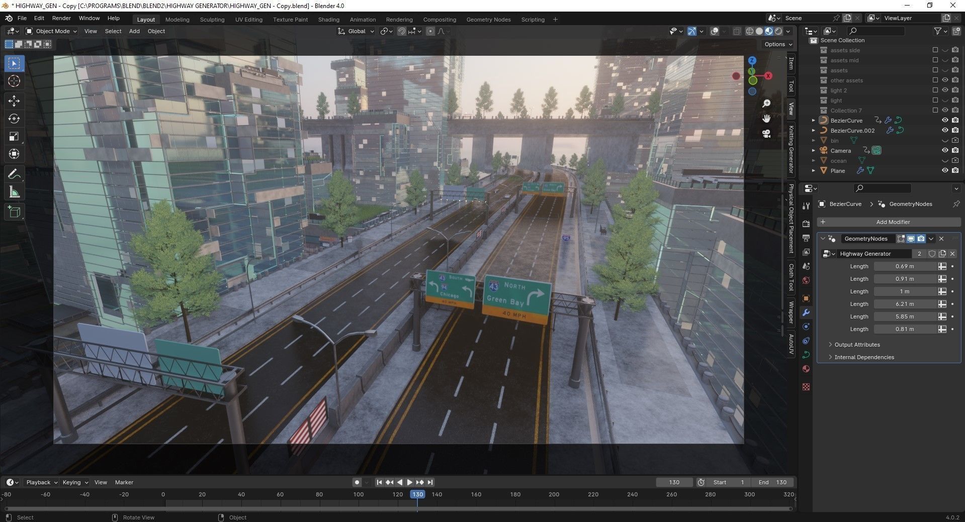 Road Street Highway City Blender Scene 3D model | CGTrader