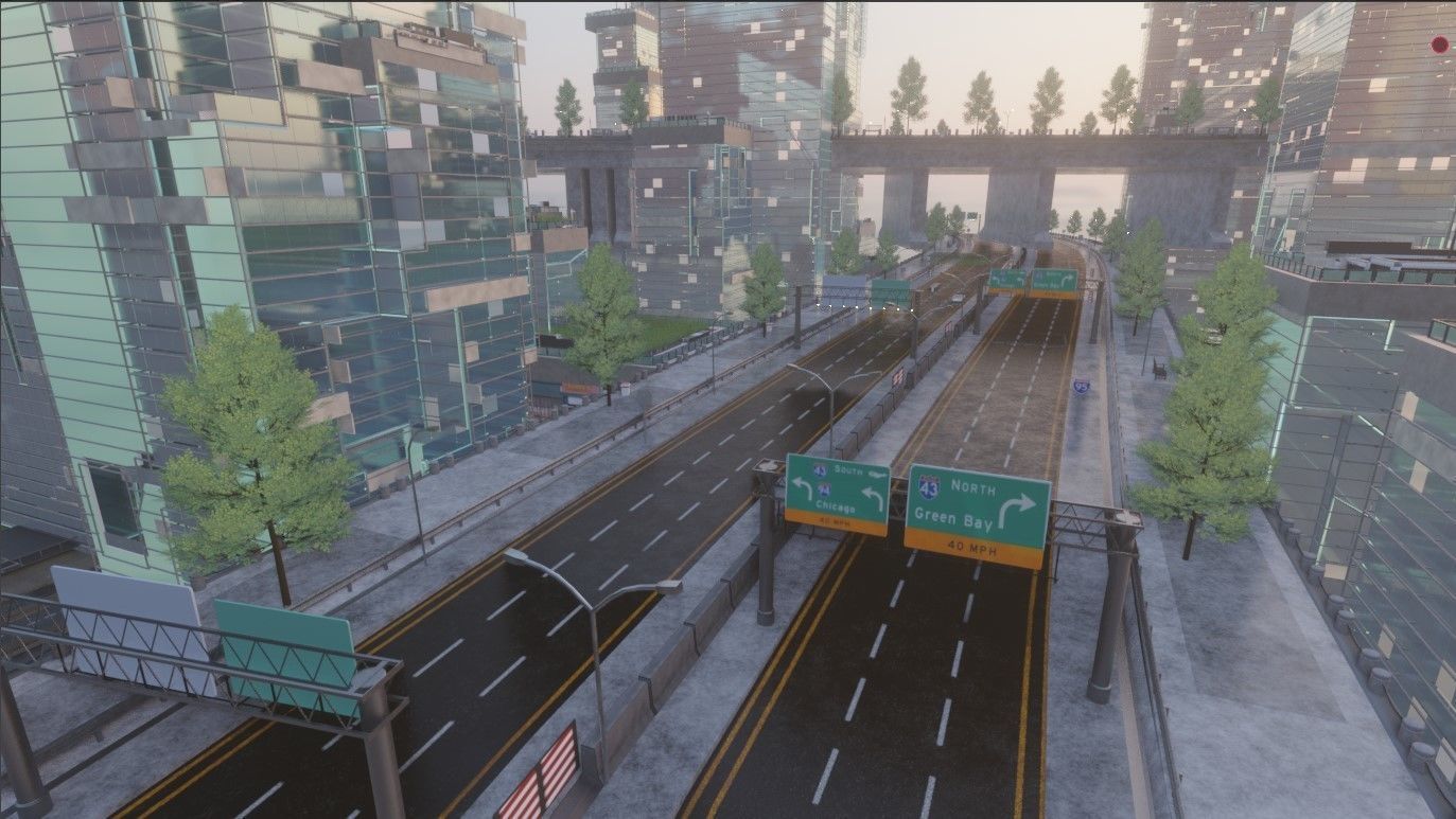 Road Street Highway City Blender Scene 3D model | CGTrader