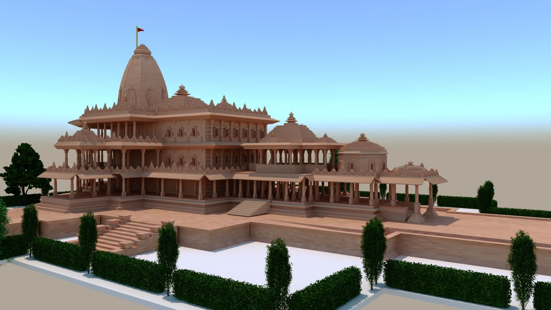 ram mandir 3D model | CGTrader