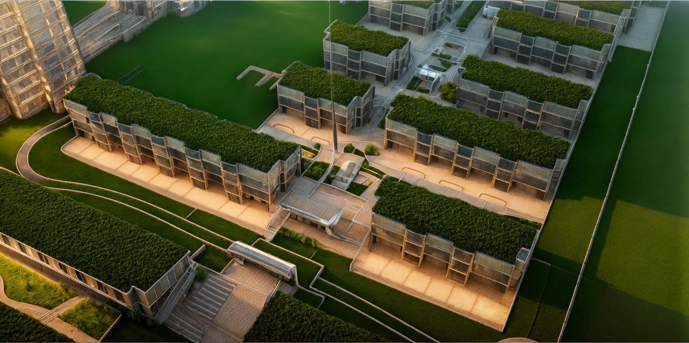 Highrise community green architecture complex 3D model | CGTrader