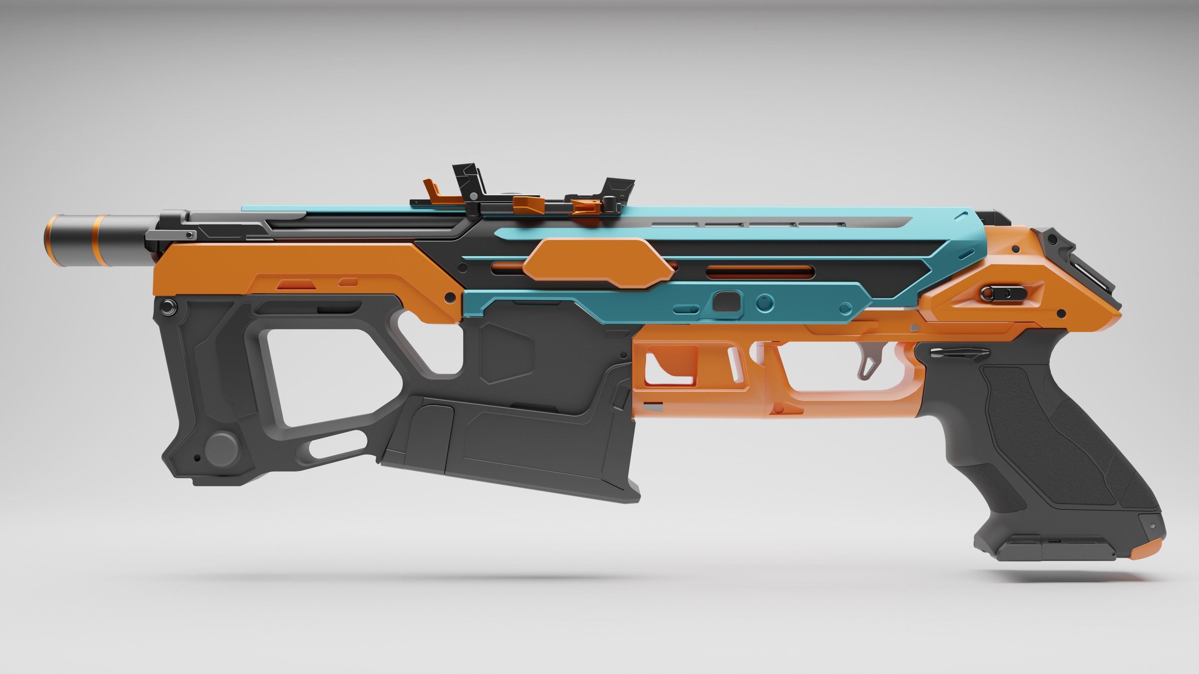 Stylized Sci-fi SMG AI Aided Art Design 3D model | CGTrader