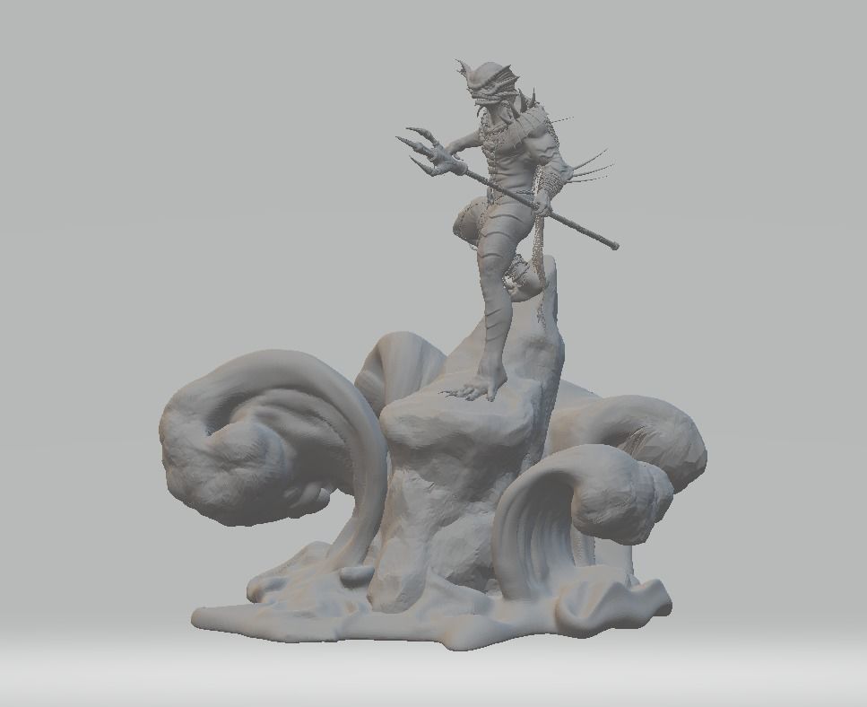 Merman 3D Printing Sculpture 3D model 3D printable | CGTrader