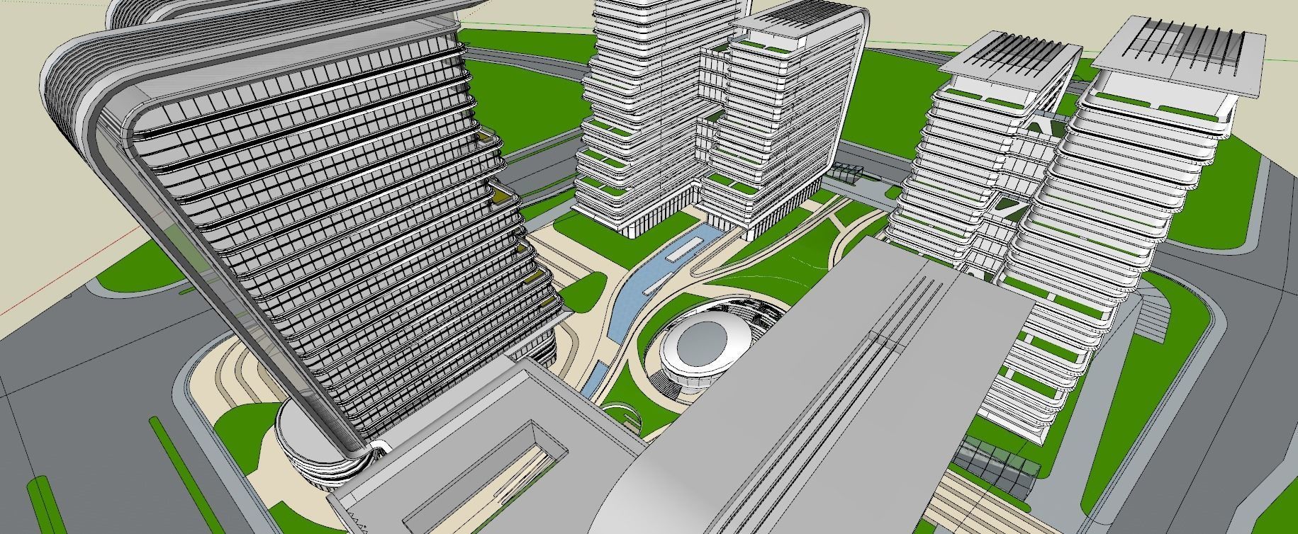 Contemporary highrise building facade 3D model | CGTrader