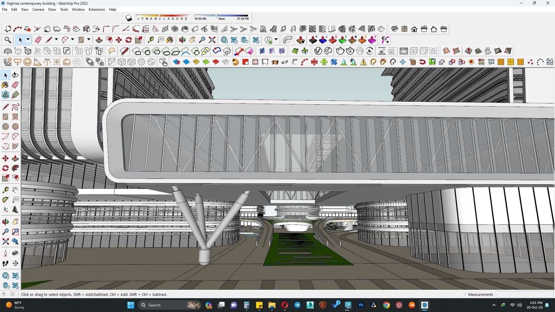 Contemporary highrise building facade 3D model | CGTrader