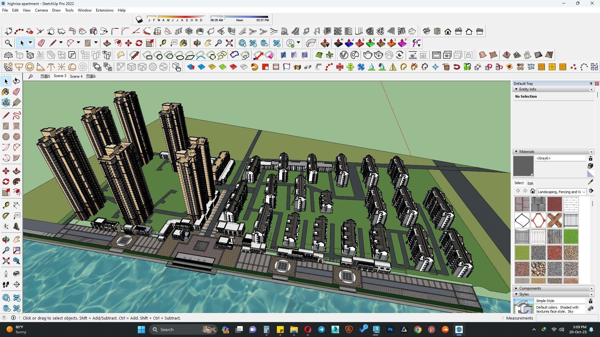 Apartment building cluster along row houses 3D model | CGTrader