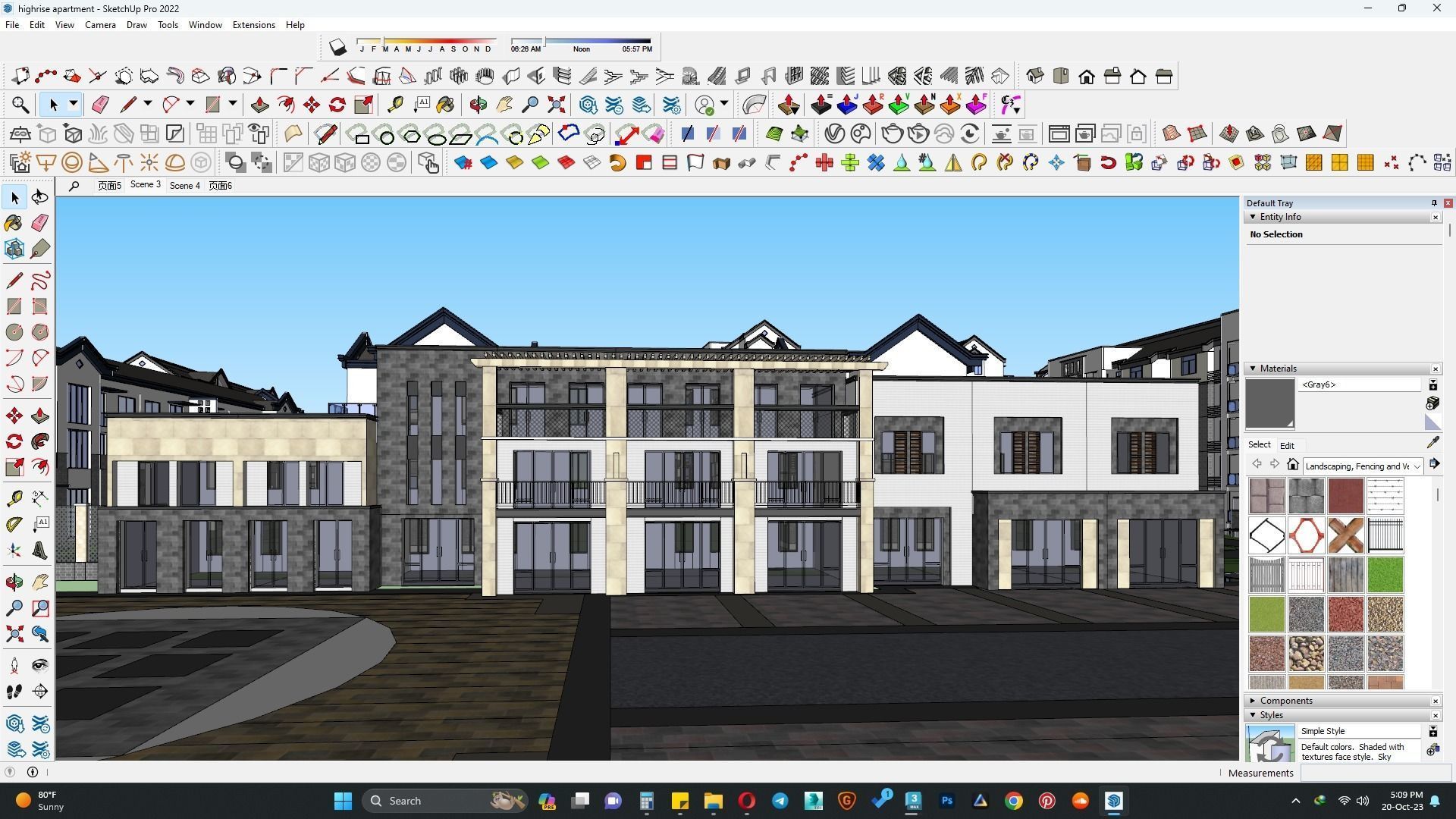 Apartment building cluster along row houses 3D model | CGTrader