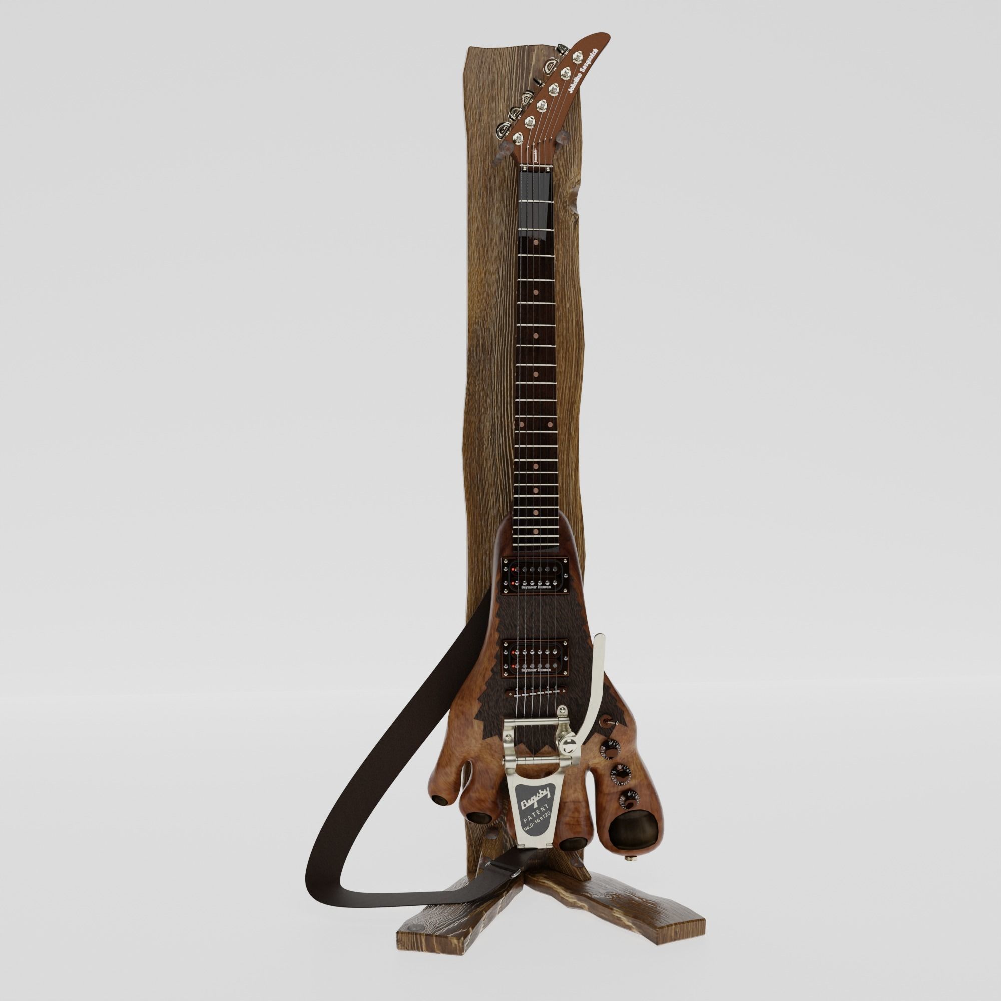 Leg style electric guitar 3D model | CGTrader