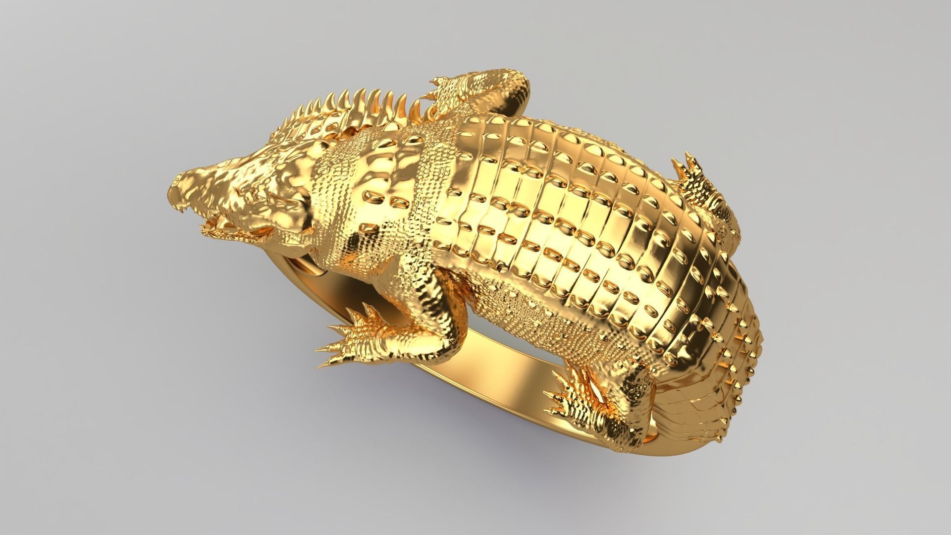 crocodile ring free 3D model 3D printable | CGTrader