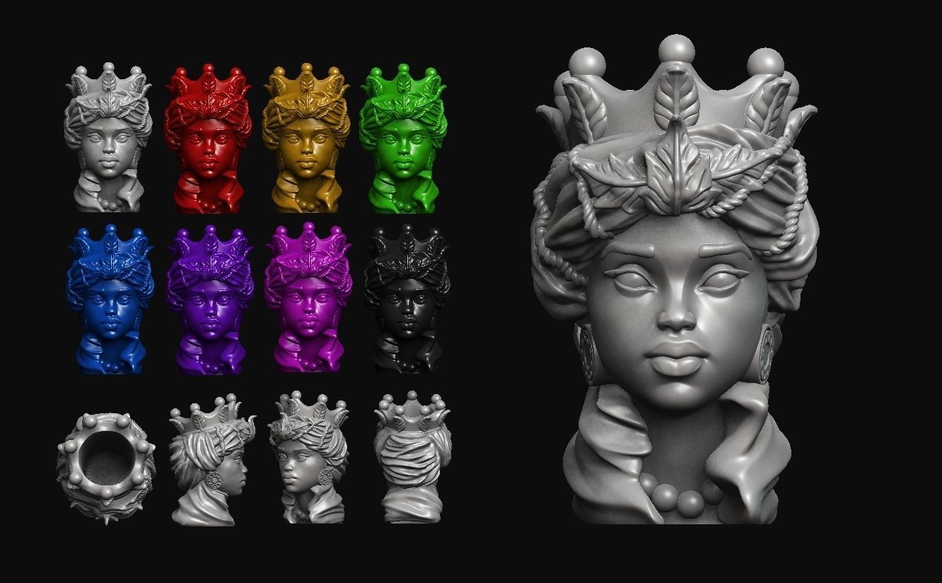 Sicilian Moors Head 3D model 3D printable | CGTrader