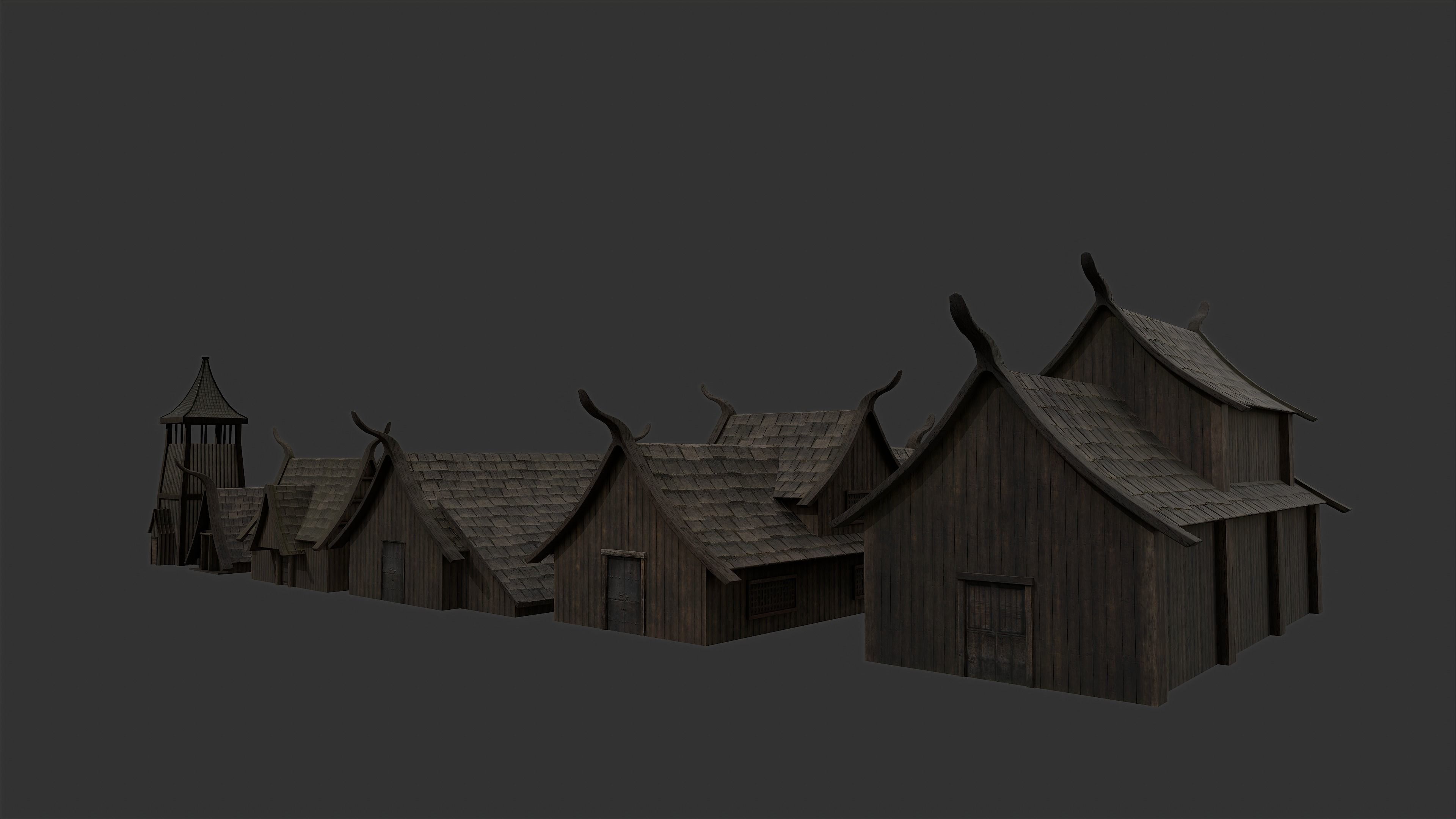 Nordic Village free VR / AR / low-poly 3D model | CGTrader