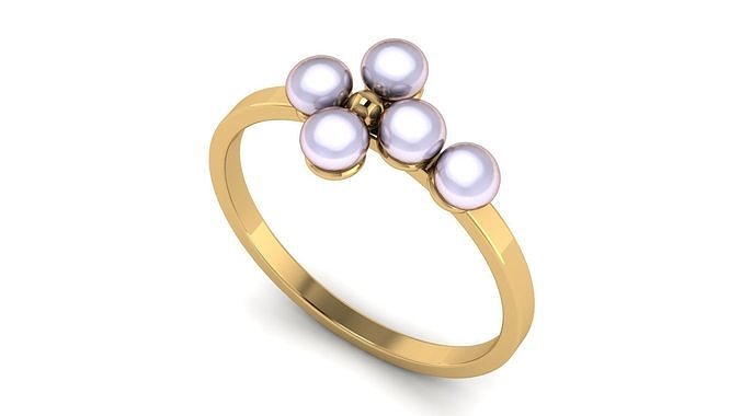 Pearl Cross Ring 3D model 3D printable | CGTrader