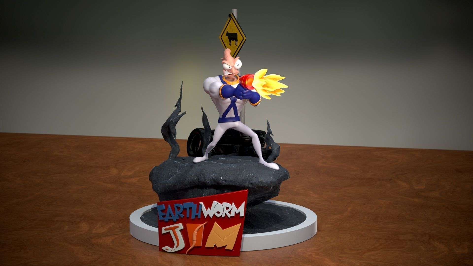 Earthworm Jim 3D Print 3D model 3D printable | CGTrader