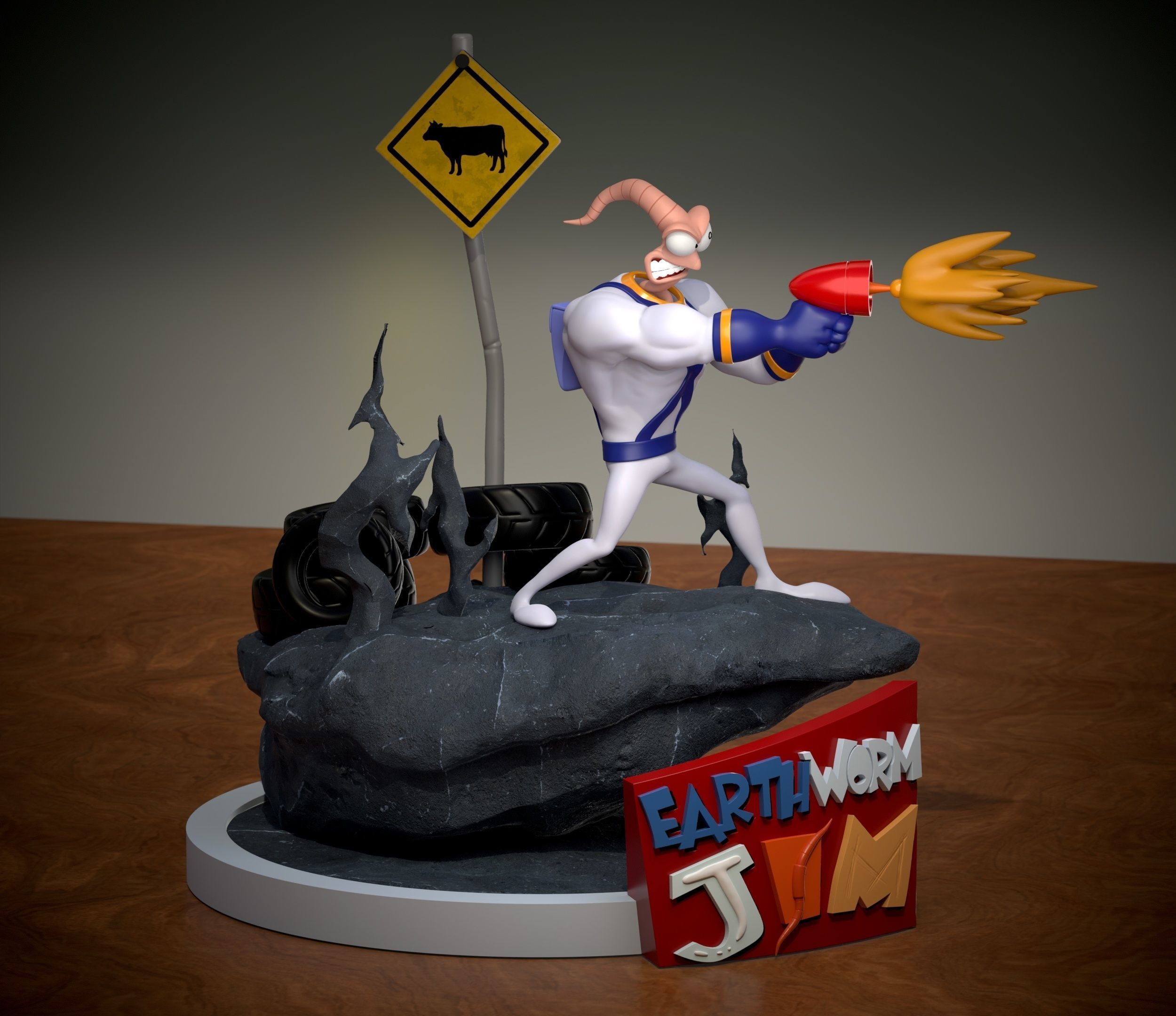 Earthworm Jim 3D Print 3D model 3D printable | CGTrader