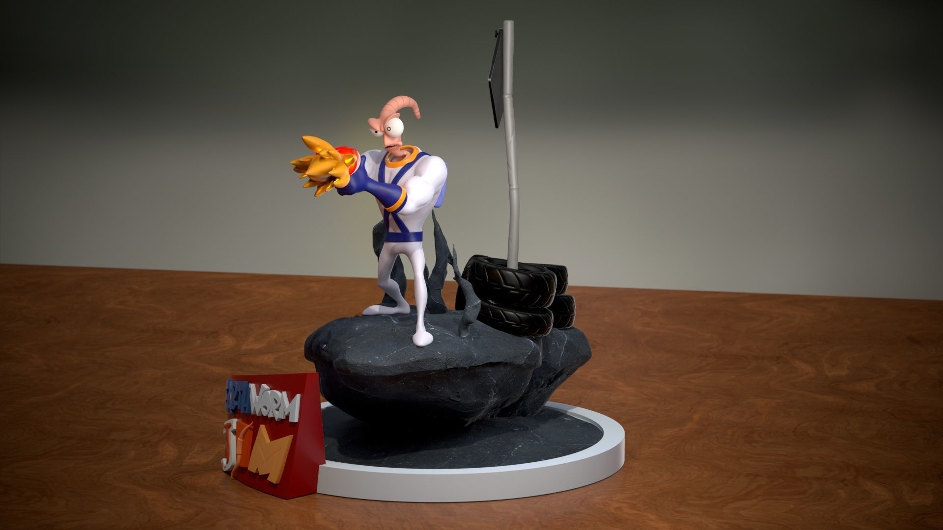 Earthworm Jim 3D Print 3D model 3D printable | CGTrader