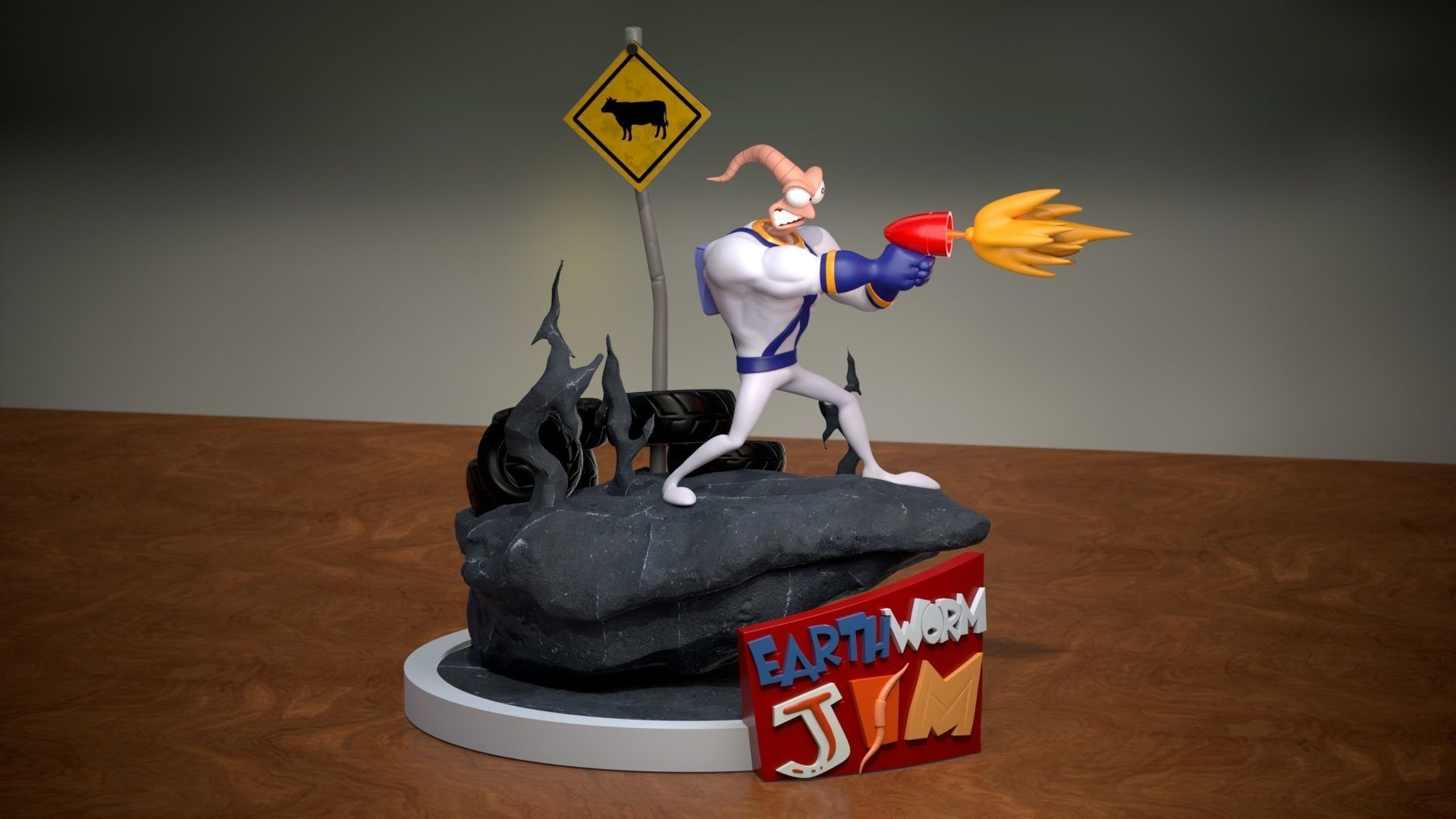 Earthworm Jim 3D Print 3D model 3D printable | CGTrader