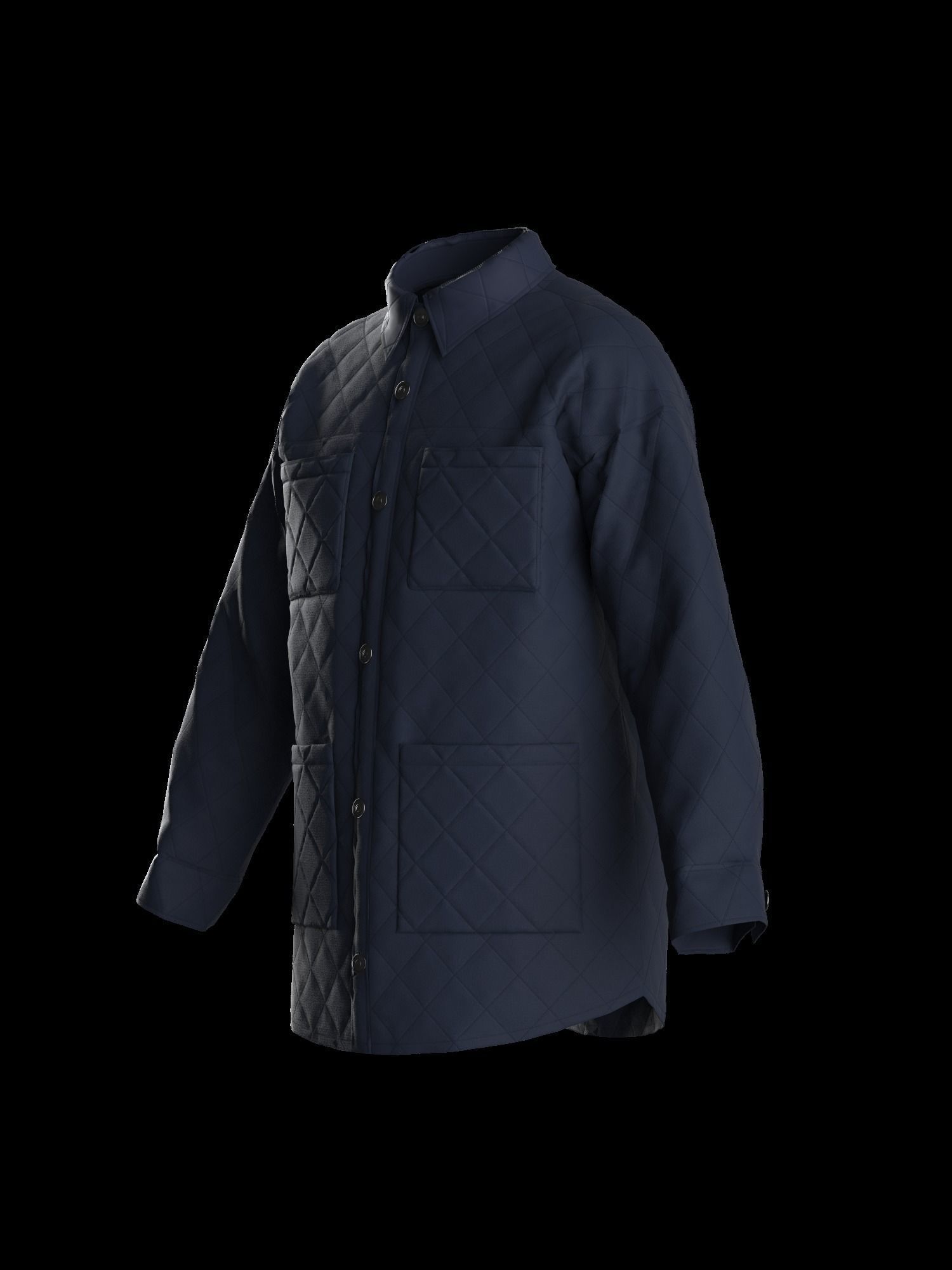 Male capitone jacket 3D model animated rigged | CGTrader