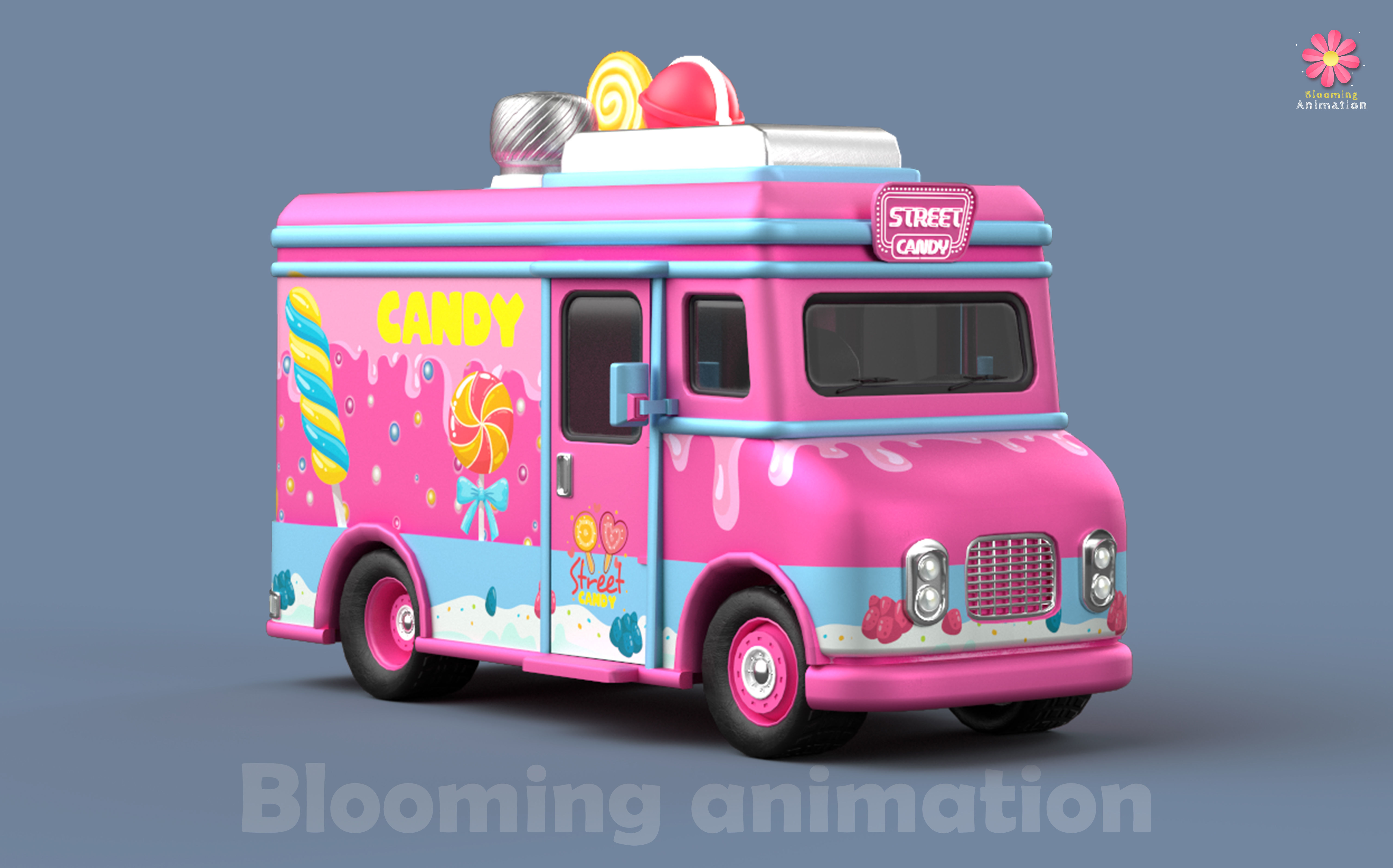 3D model Game Ready Candy Truck with PBR textures VR / AR / low-poly ...