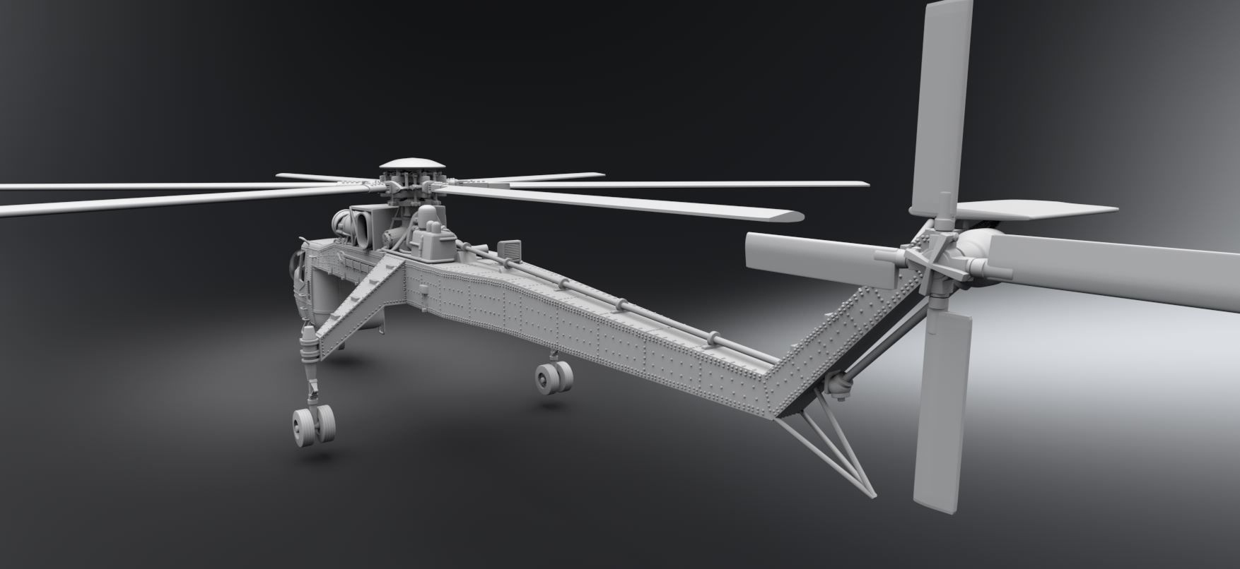 S64 Skycrane scale model 3D model 3D printable | CGTrader