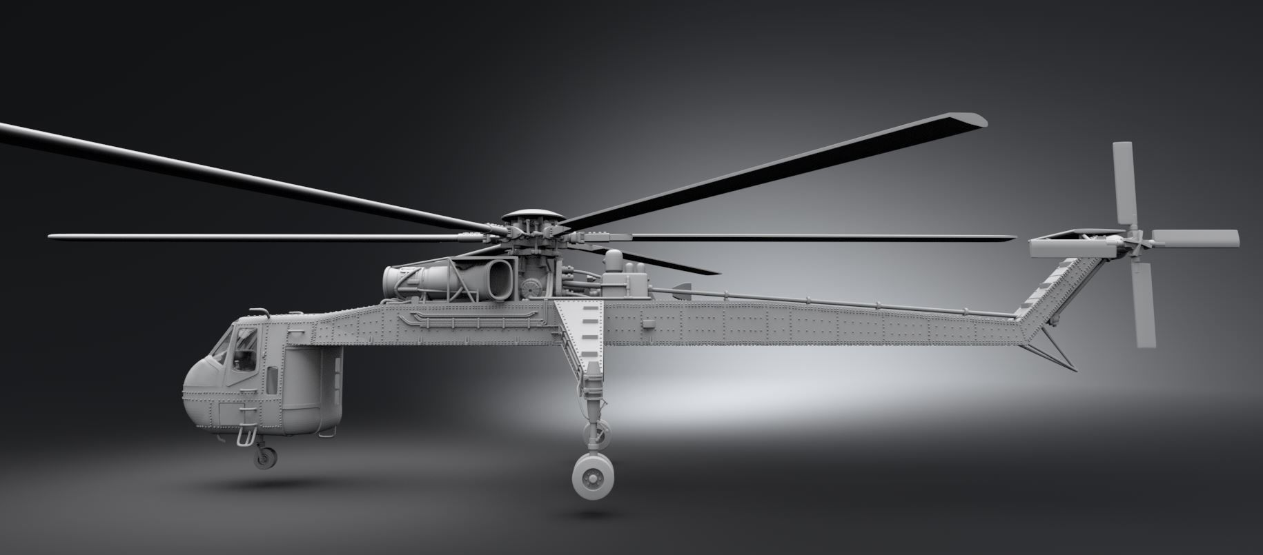 S64 Skycrane scale model 3D model 3D printable | CGTrader