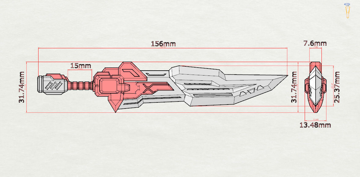 Transformers Optimus Cybertronian Sword 3D model 3D printable | CGTrader