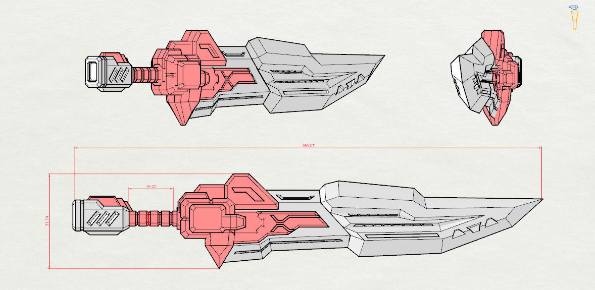 Transformers Optimus Cybertronian Sword 3D model 3D printable | CGTrader