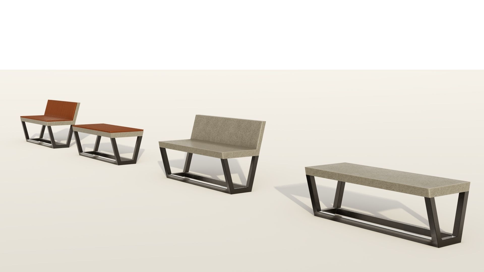 BASIC BENCH SET 3D model | CGTrader