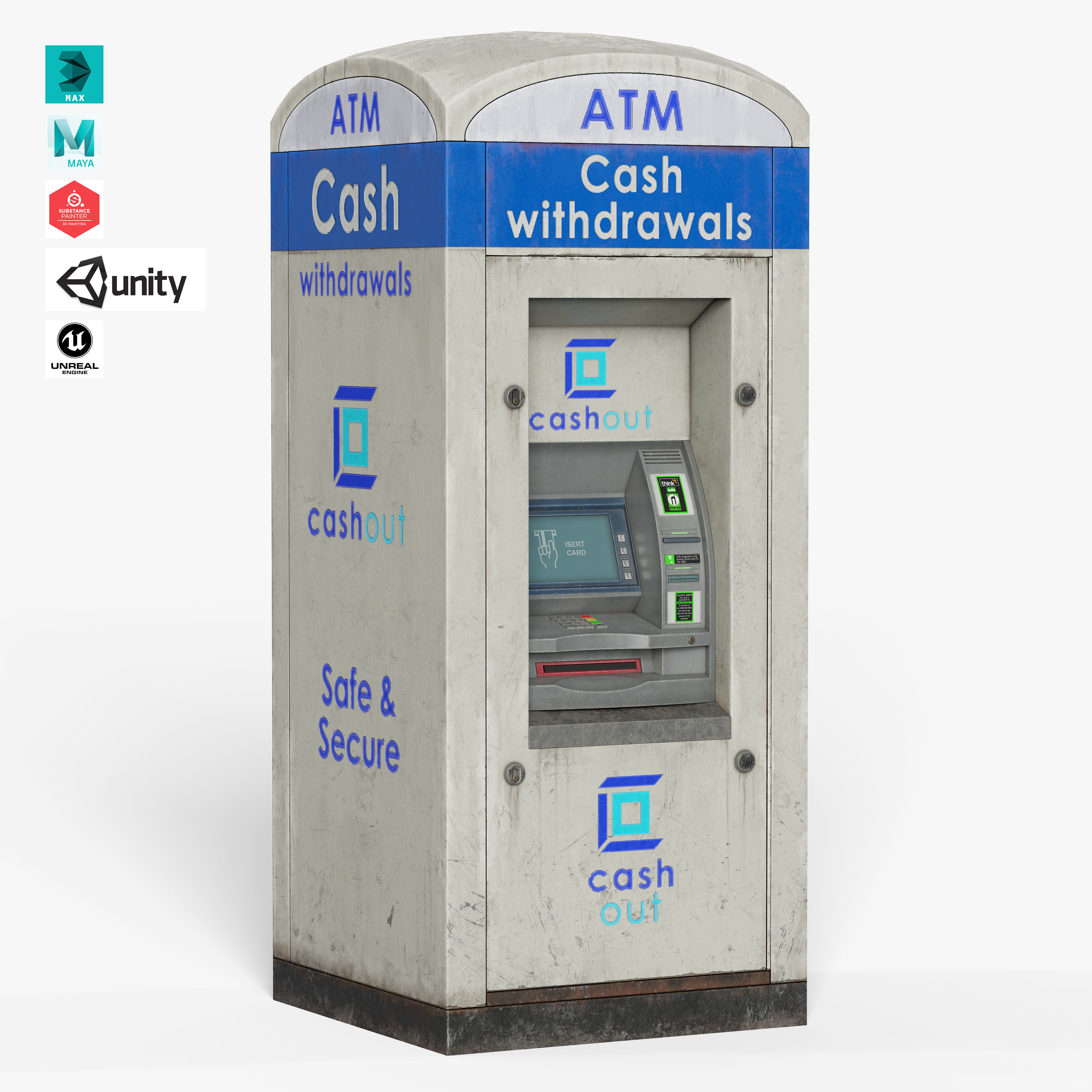 3D model ATM Outdoorstanding VR / AR / low-poly | CGTrader