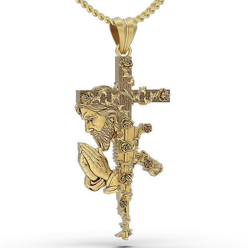 CHRIST Jesus AK47 gun pendant gold printable jewelry 3D model 3D model ...