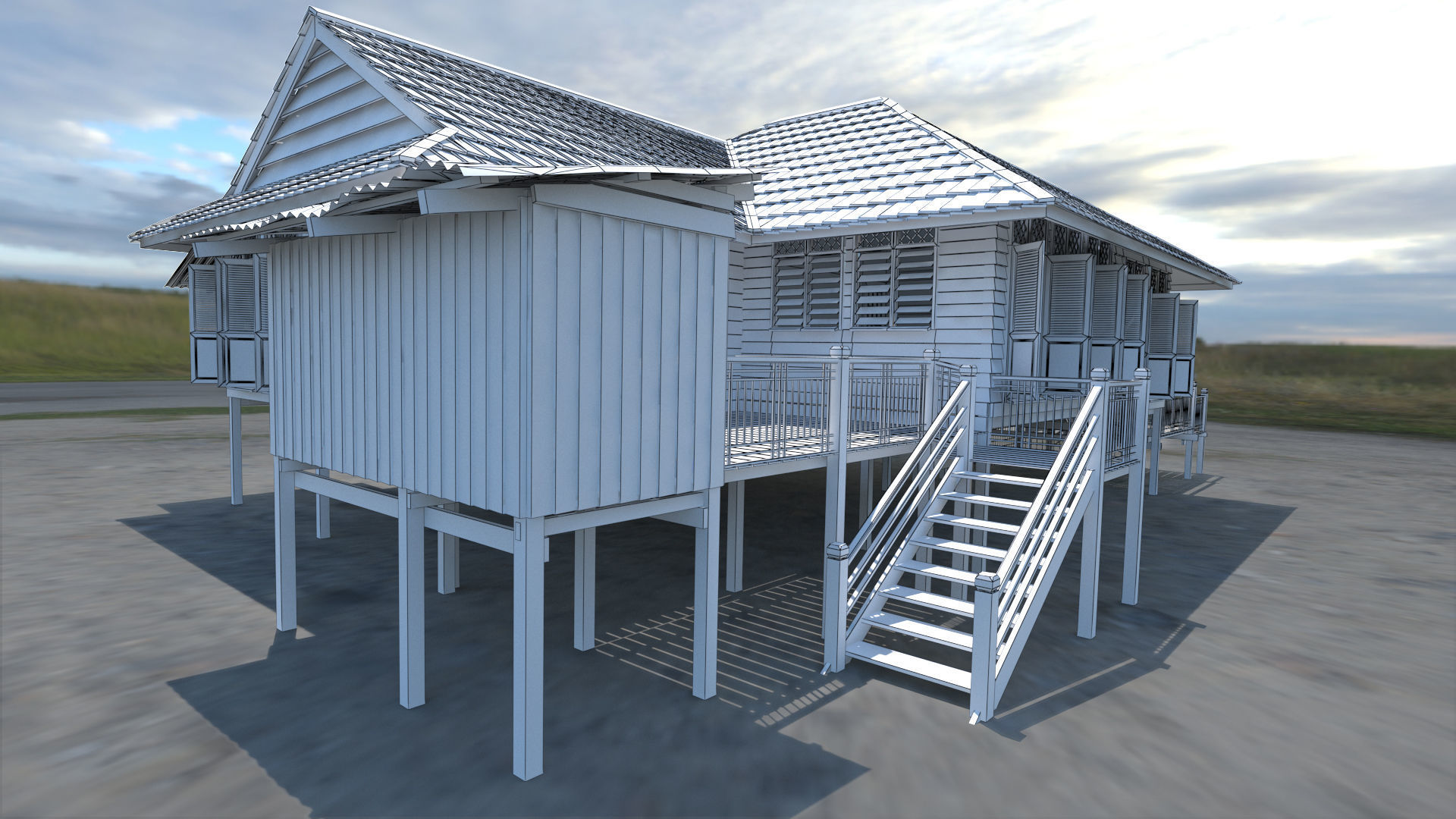 3D model Wood House Low Poly 3D Model VR / AR / low-poly | CGTrader