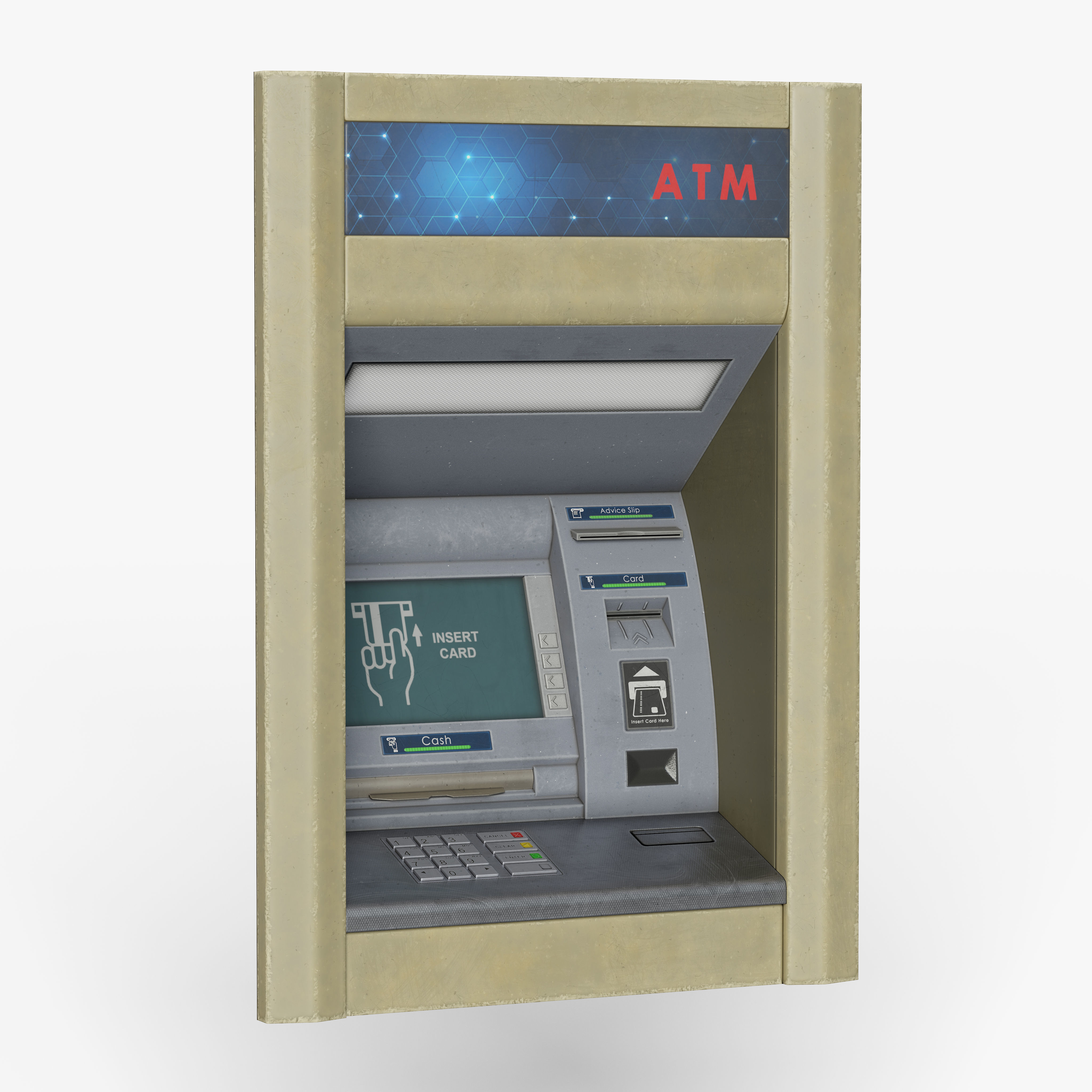 3D model ATM Wallmount VR / AR / low-poly | CGTrader