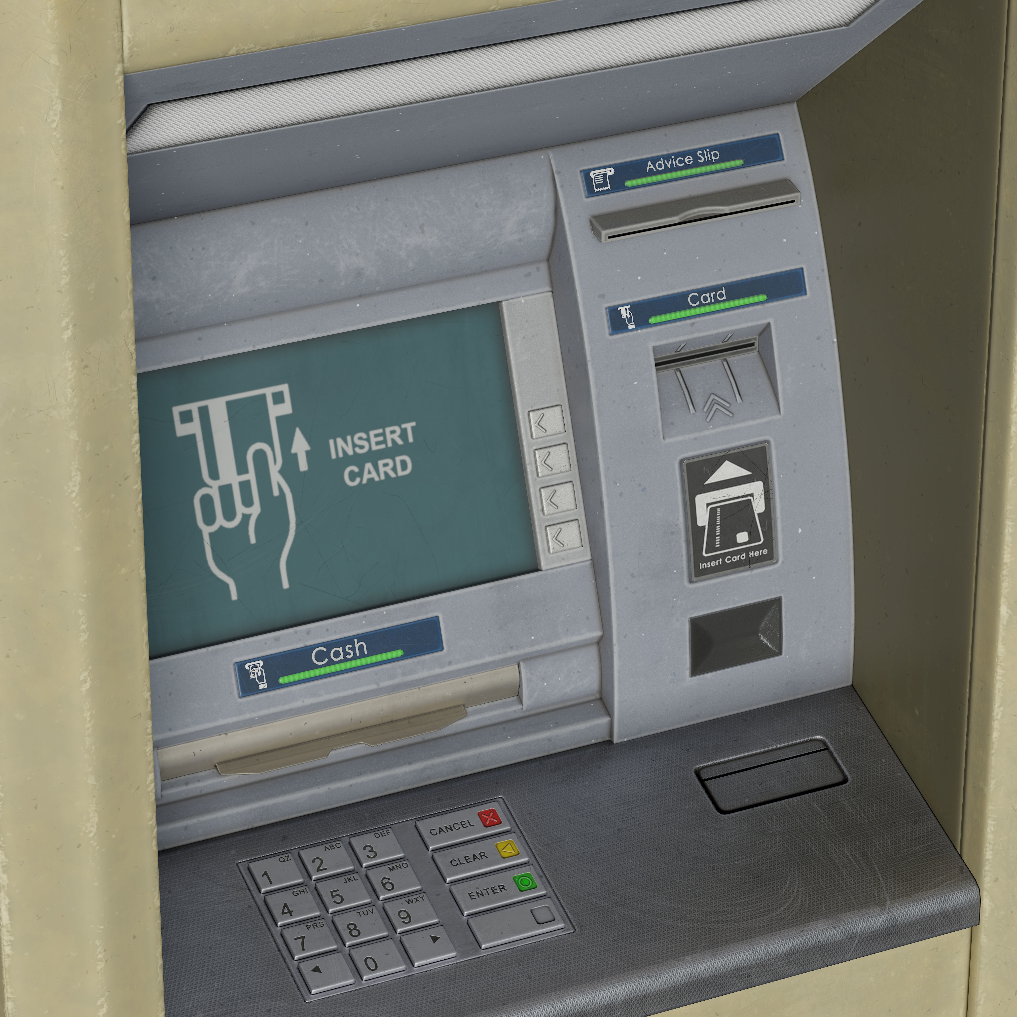 3D model ATM Wallmount VR / AR / low-poly | CGTrader