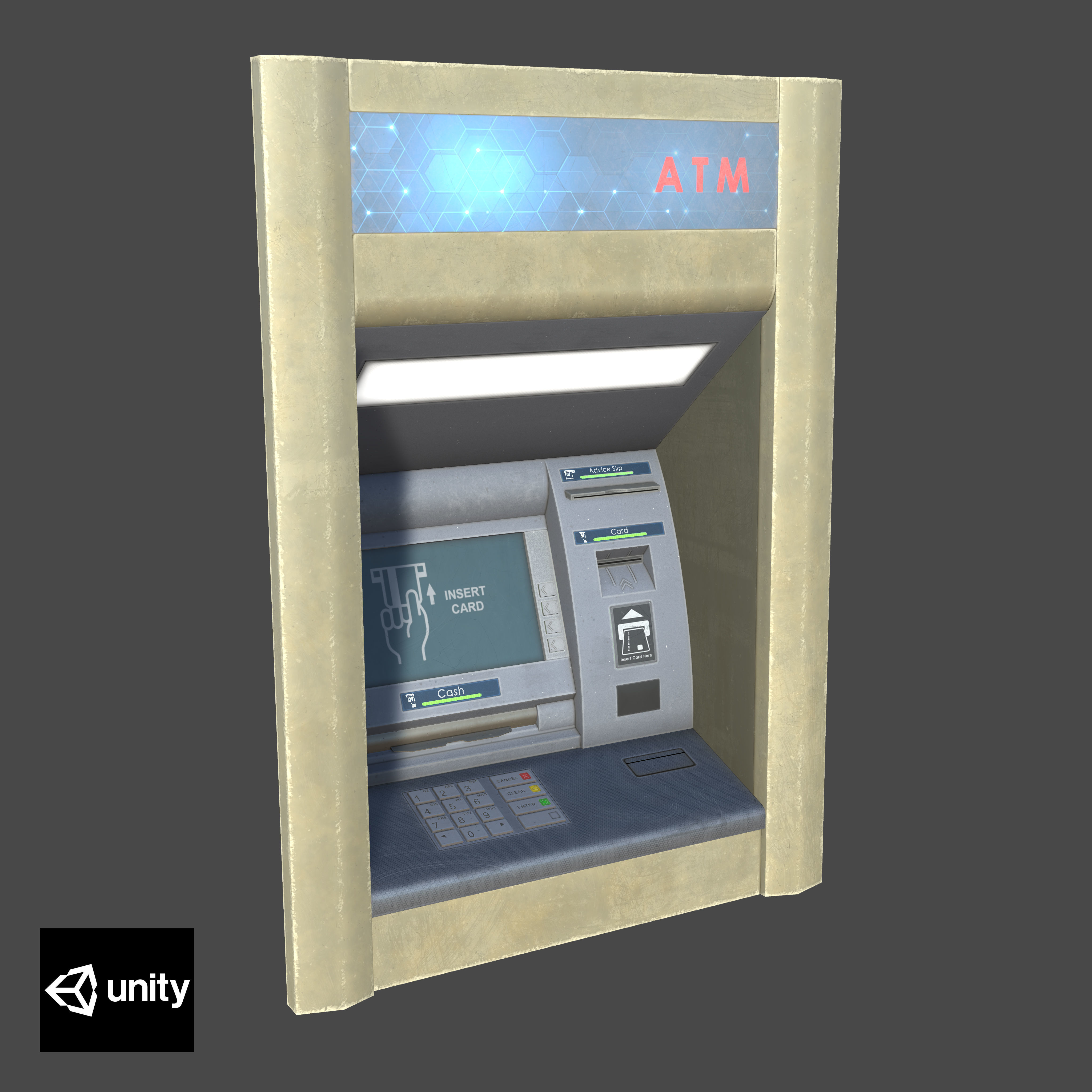 3D model ATM Wallmount VR / AR / low-poly | CGTrader