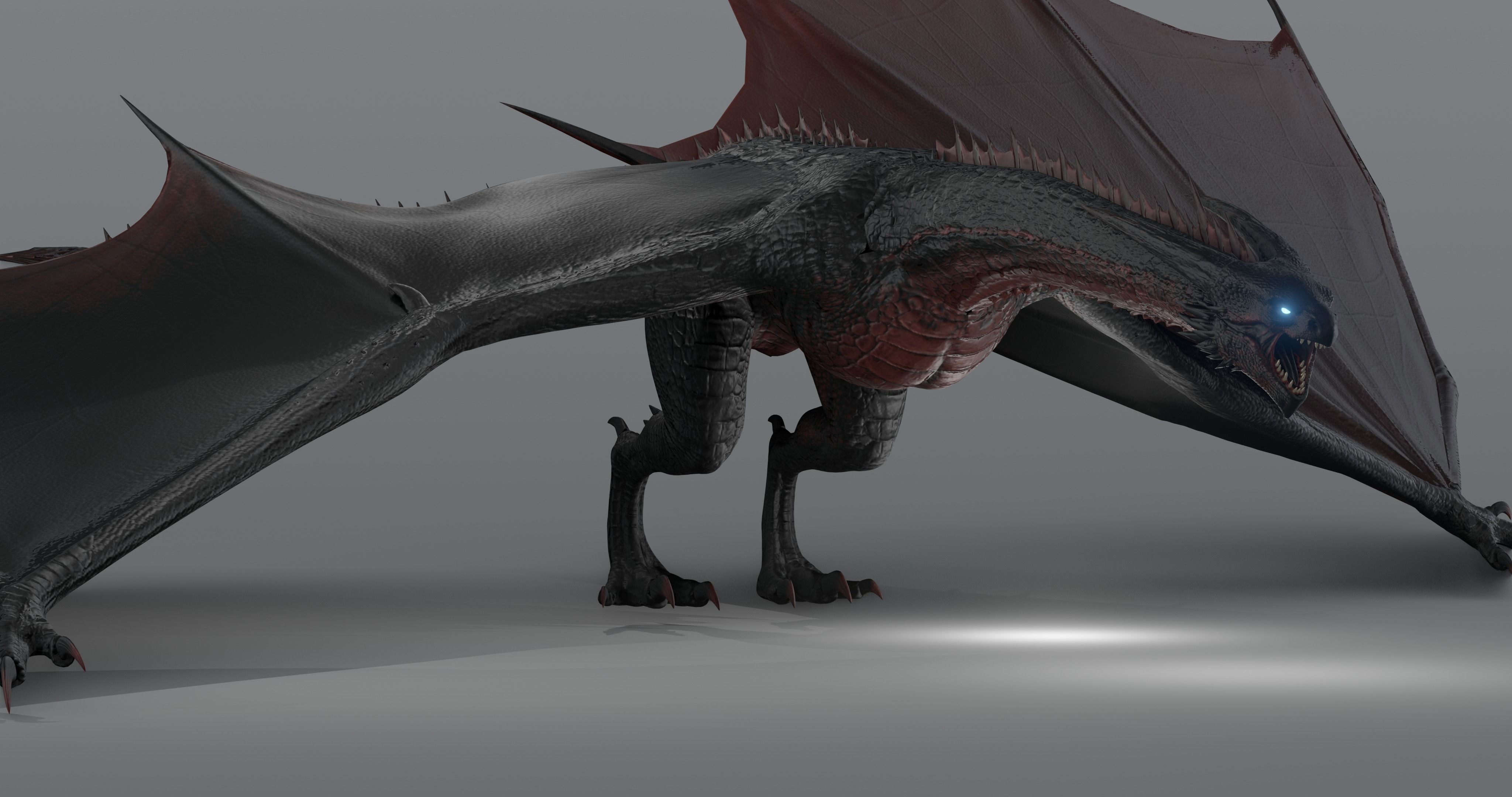 3D model The great red dragon - rigged VR / AR / low-poly | CGTrader