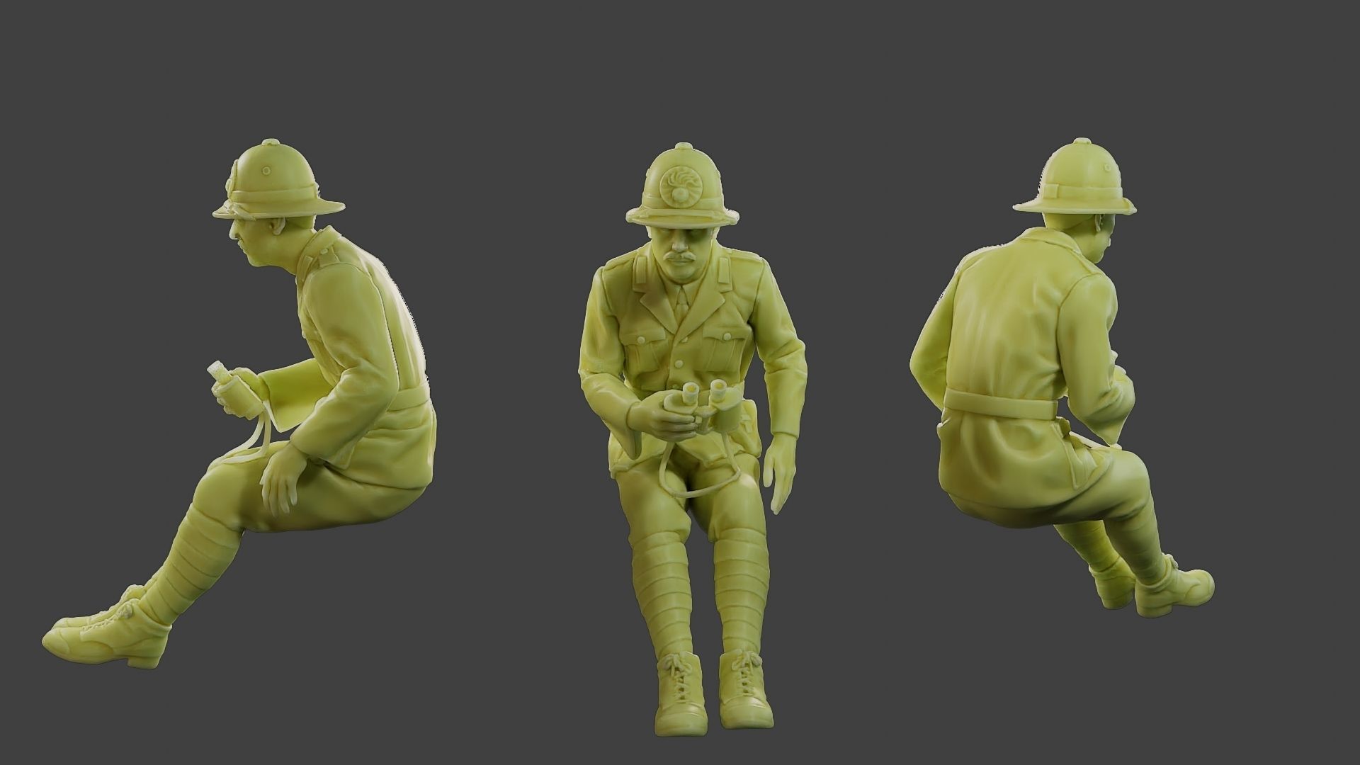 Italian officer Sit ww2 IT1 3D model 3D printable | CGTrader