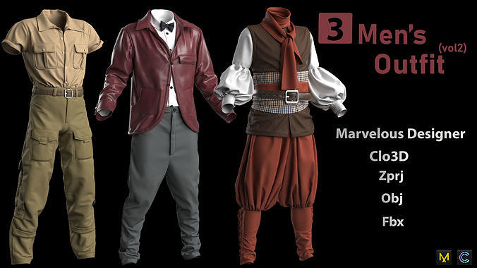 3 Men Outfit- vol2 3D model | CGTrader