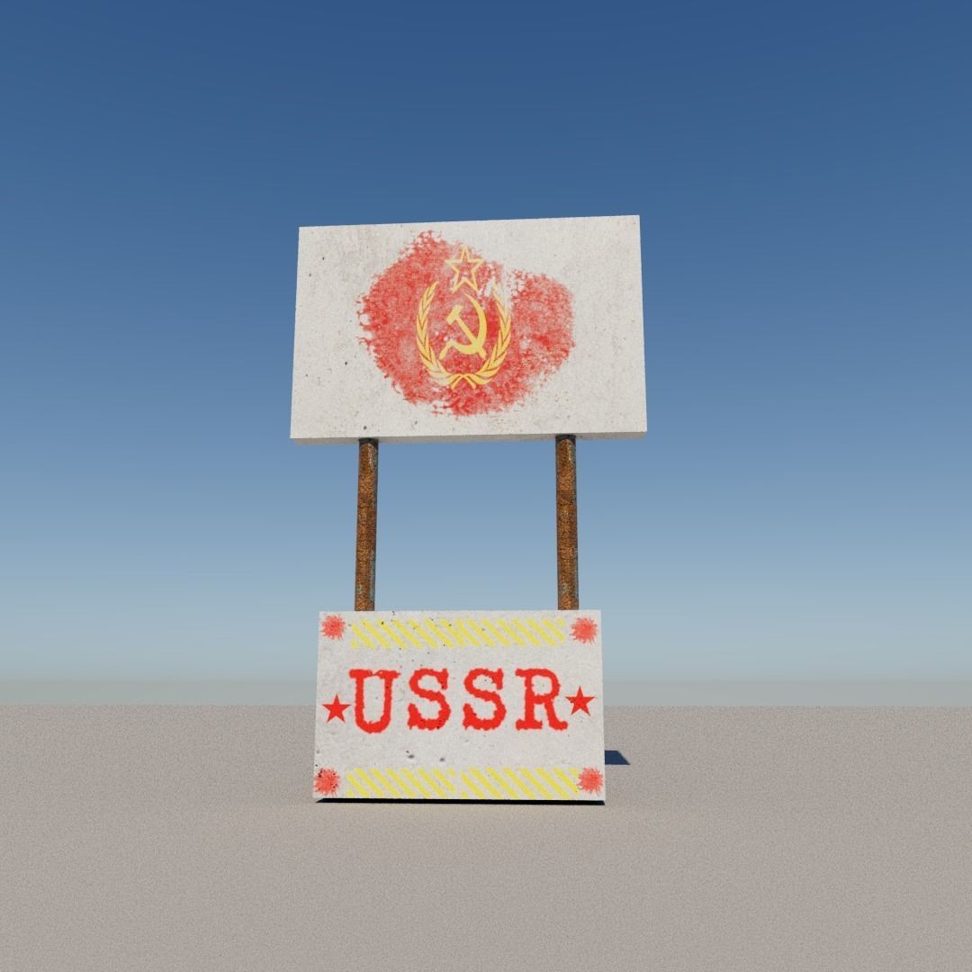 3D model Soviet Union sign VR / AR / low-poly | CGTrader