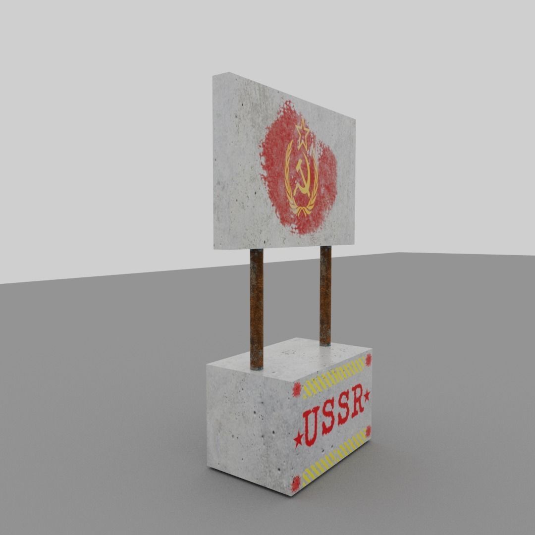 3D model Soviet Union sign VR / AR / low-poly | CGTrader
