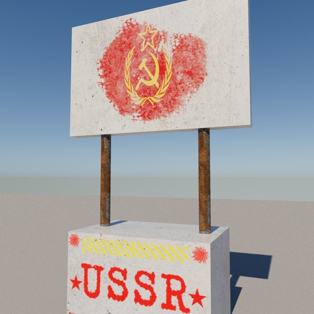 3D model Soviet Union sign VR / AR / low-poly | CGTrader