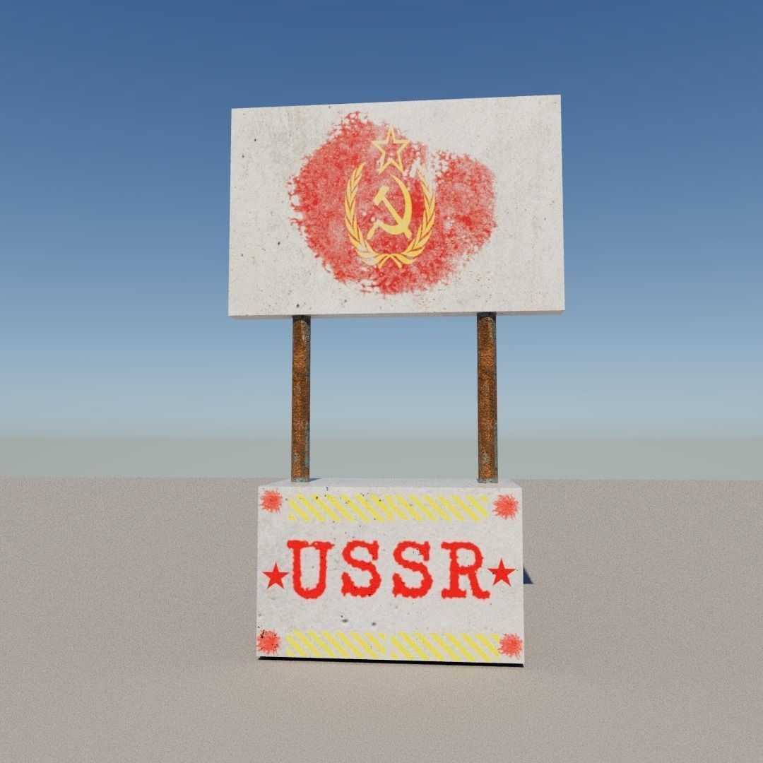 3D model Soviet Union sign VR / AR / low-poly | CGTrader