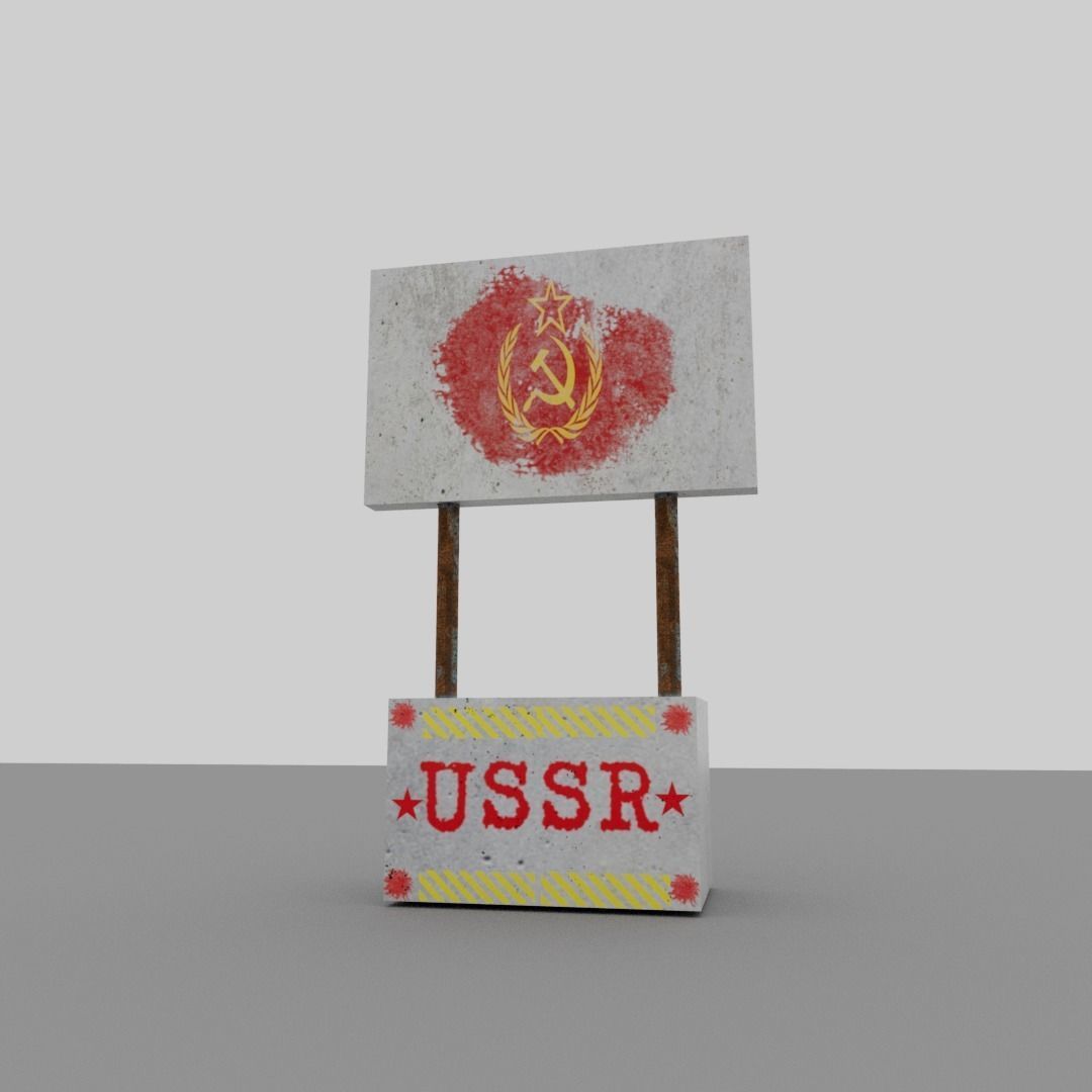 3D model Soviet Union sign VR / AR / low-poly | CGTrader