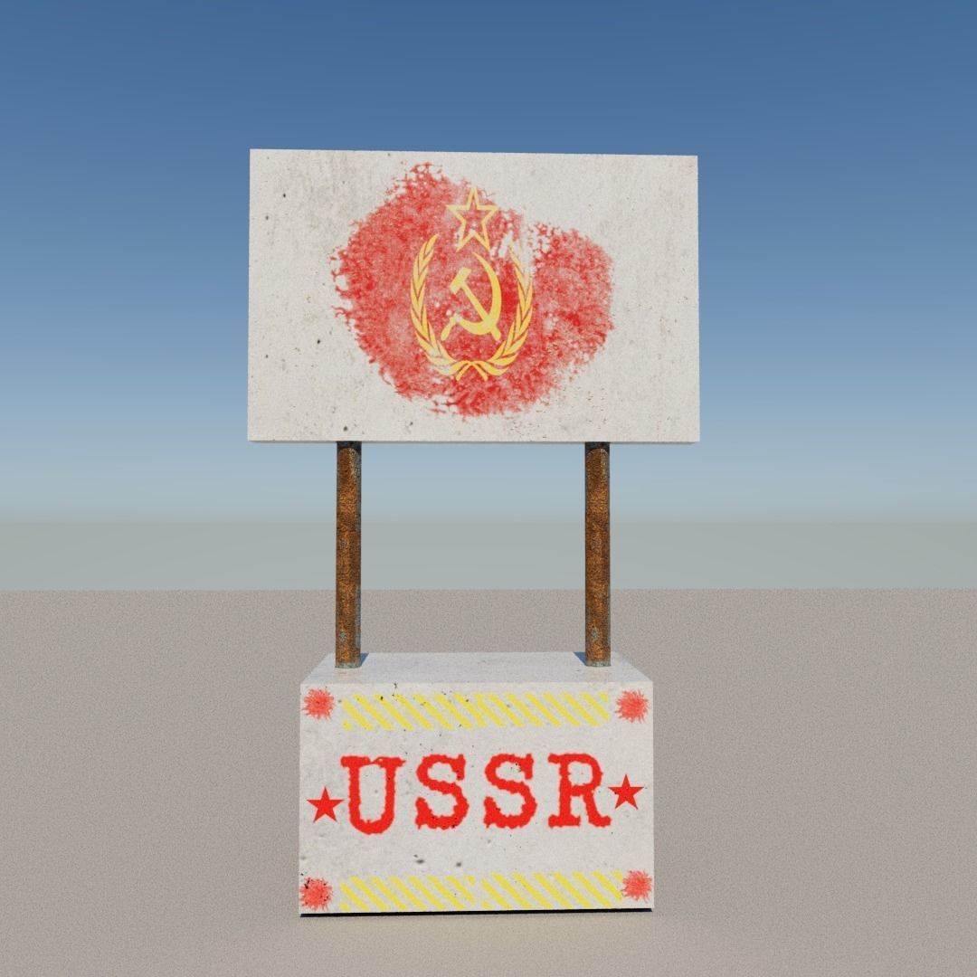 3D model Soviet Union sign VR / AR / low-poly | CGTrader
