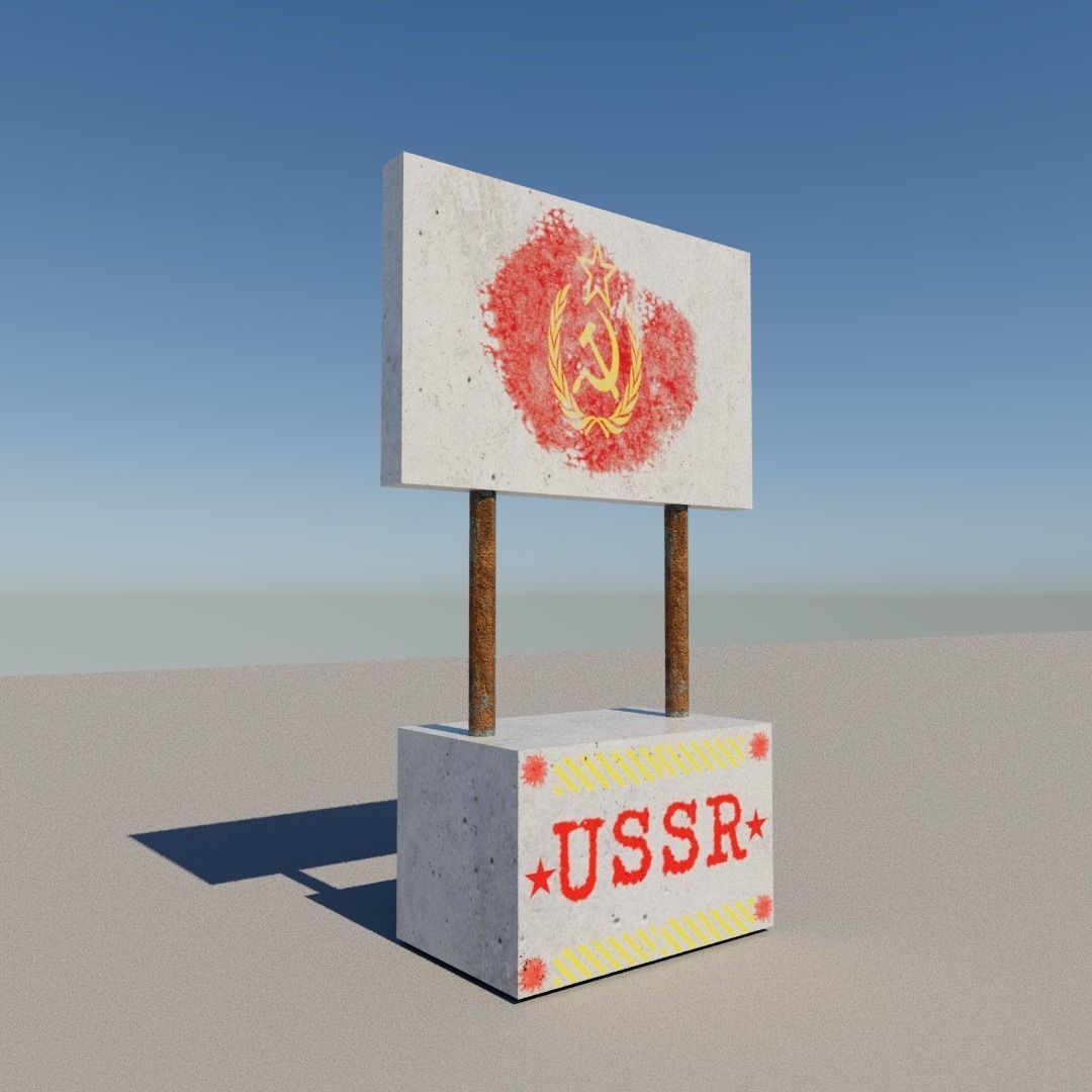 3D model Soviet Union sign VR / AR / low-poly | CGTrader
