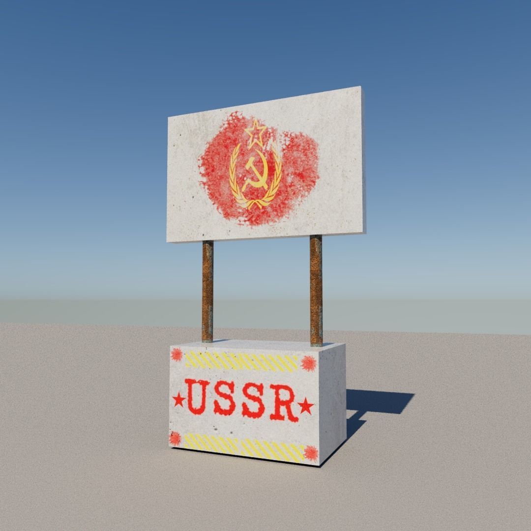 3D model Soviet Union sign VR / AR / low-poly | CGTrader