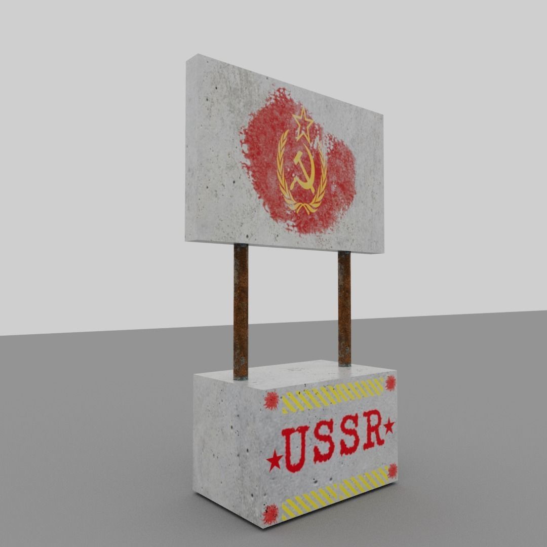 3D model Soviet Union sign VR / AR / low-poly | CGTrader