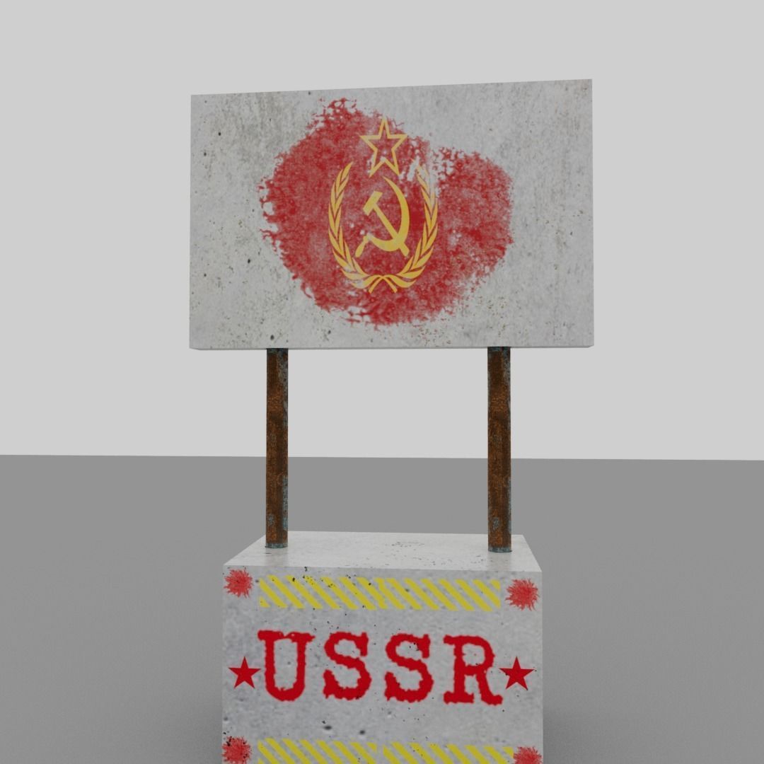 3D model Soviet Union sign VR / AR / low-poly | CGTrader